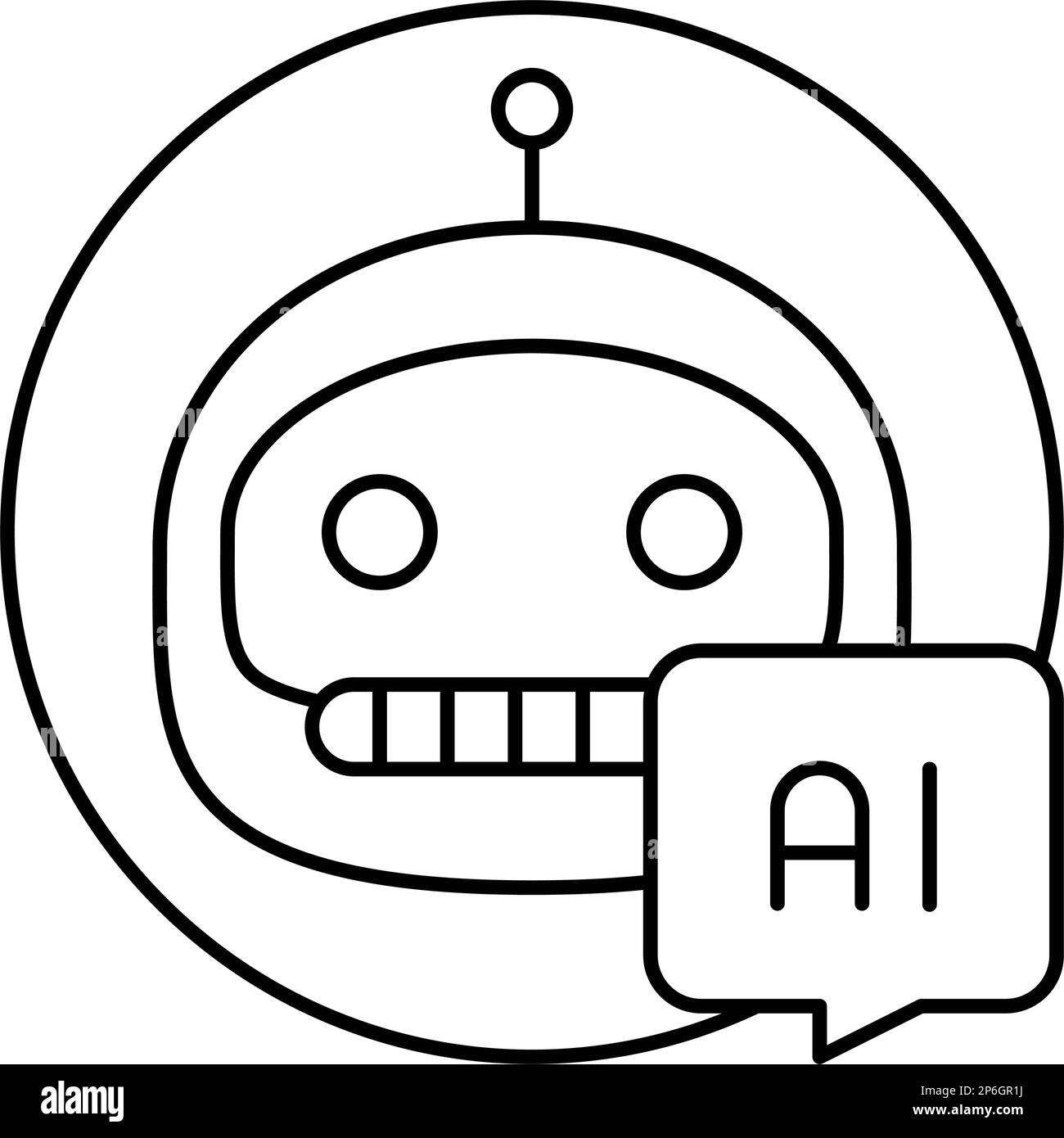 ai chat bot line icon vector illustration Stock Vector Image & Art - Alamy