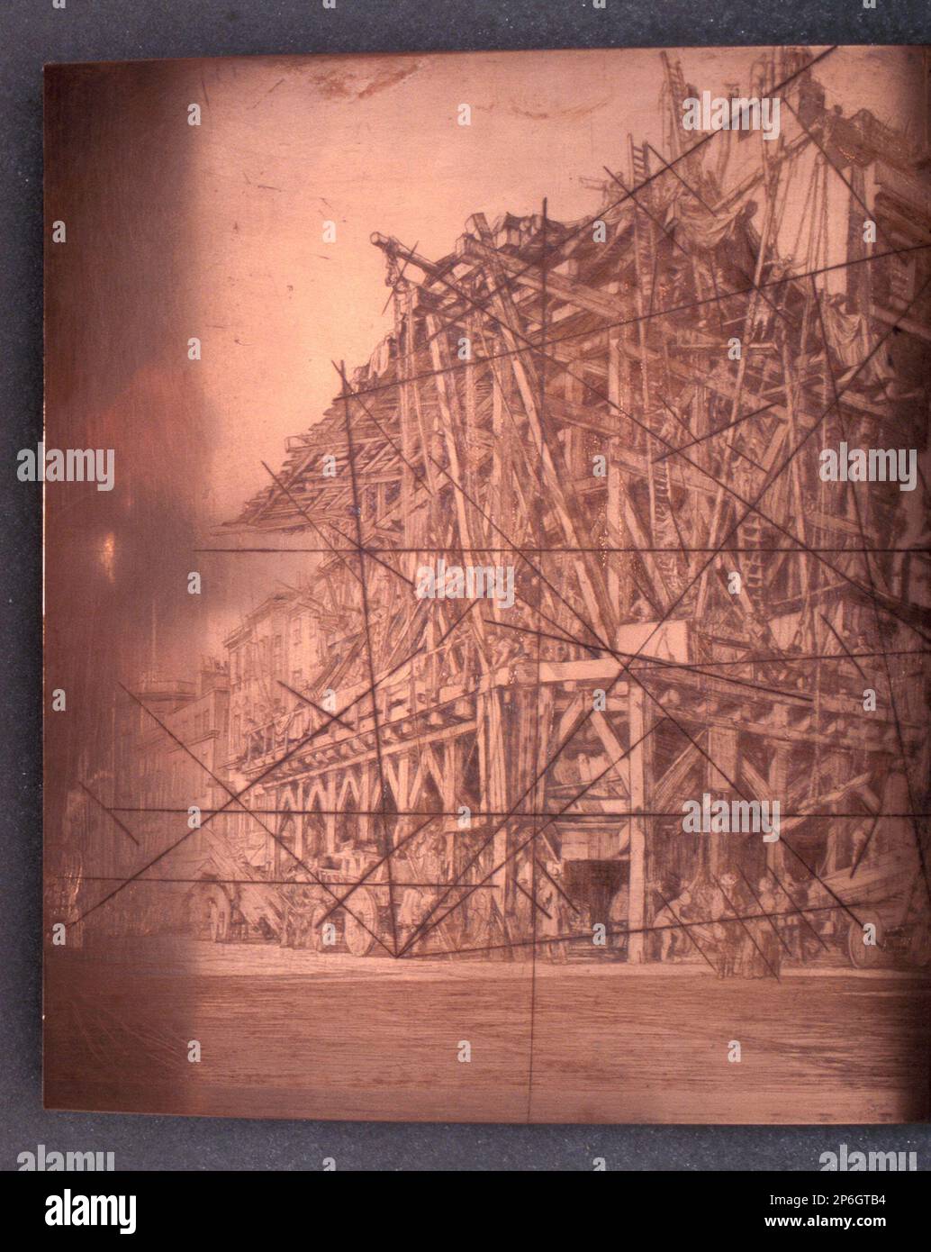 Muirhead Bone, Building, 1904, copper plate with drypoint, cancelled ...