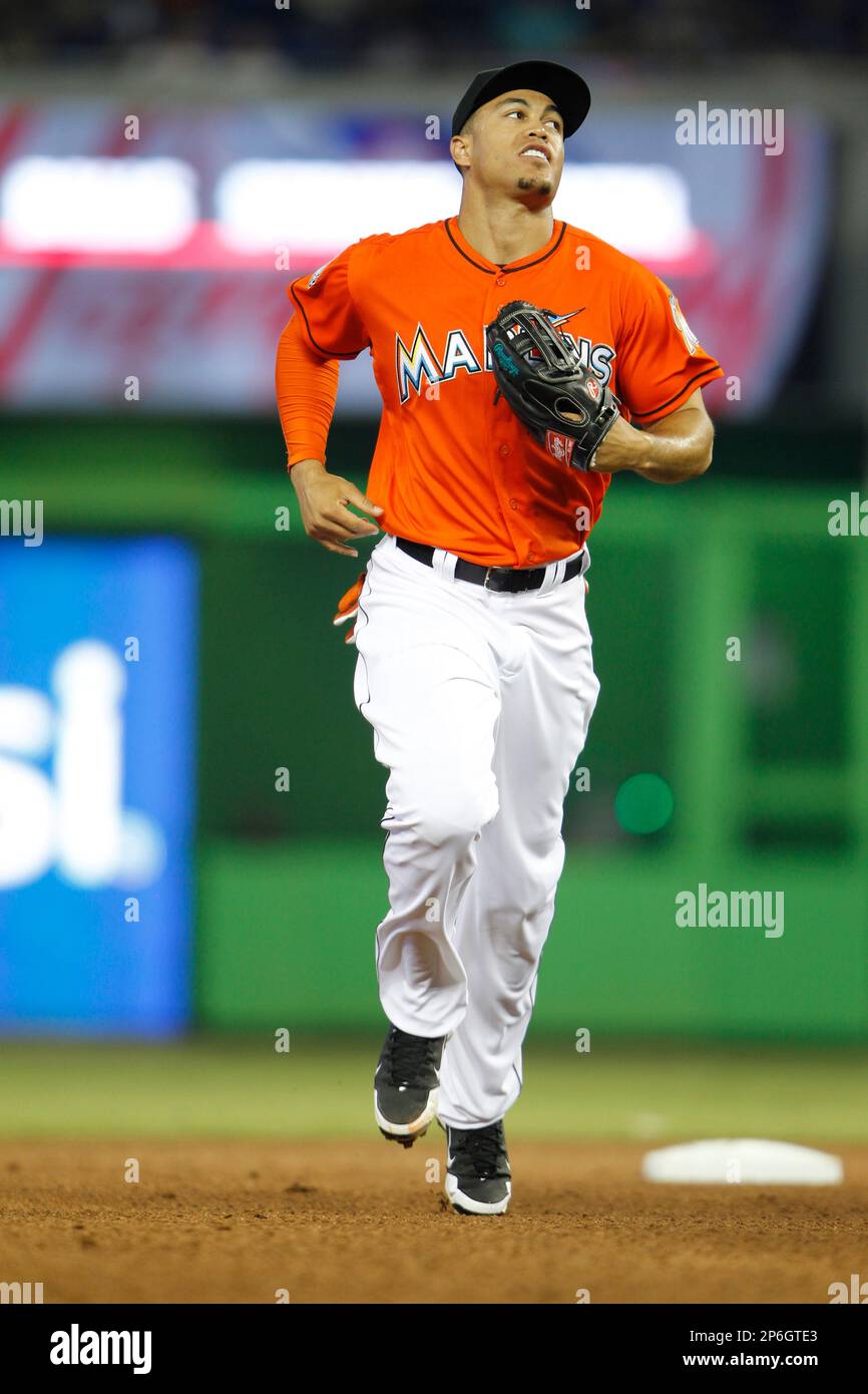 Miami Marlins Giancarlo Stanton during a game against the New York ...
