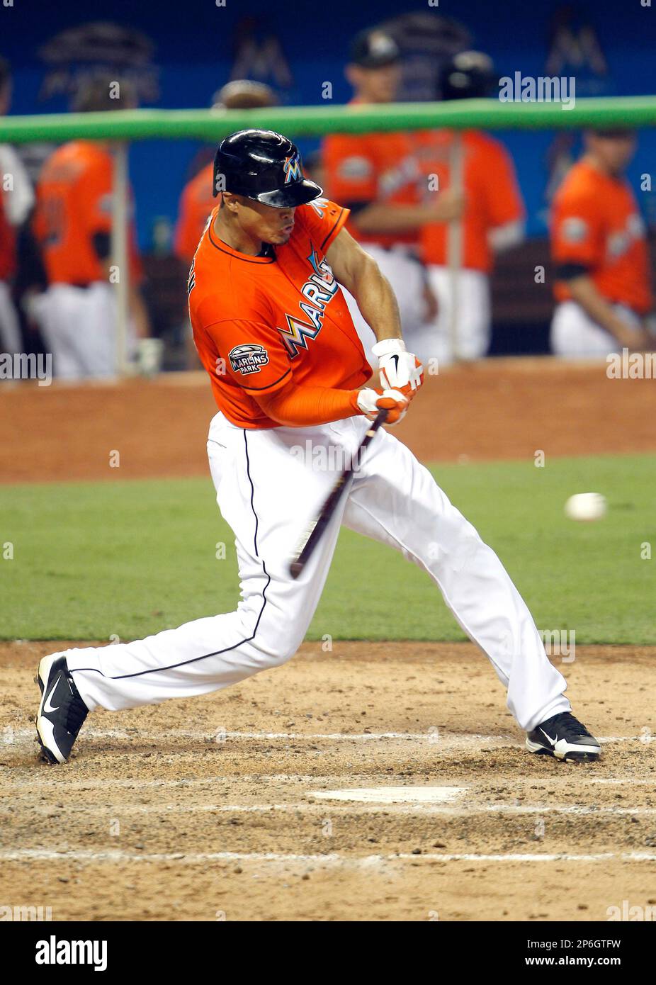 Miami Marlins Giancarlo Stanton during a game against the New York ...