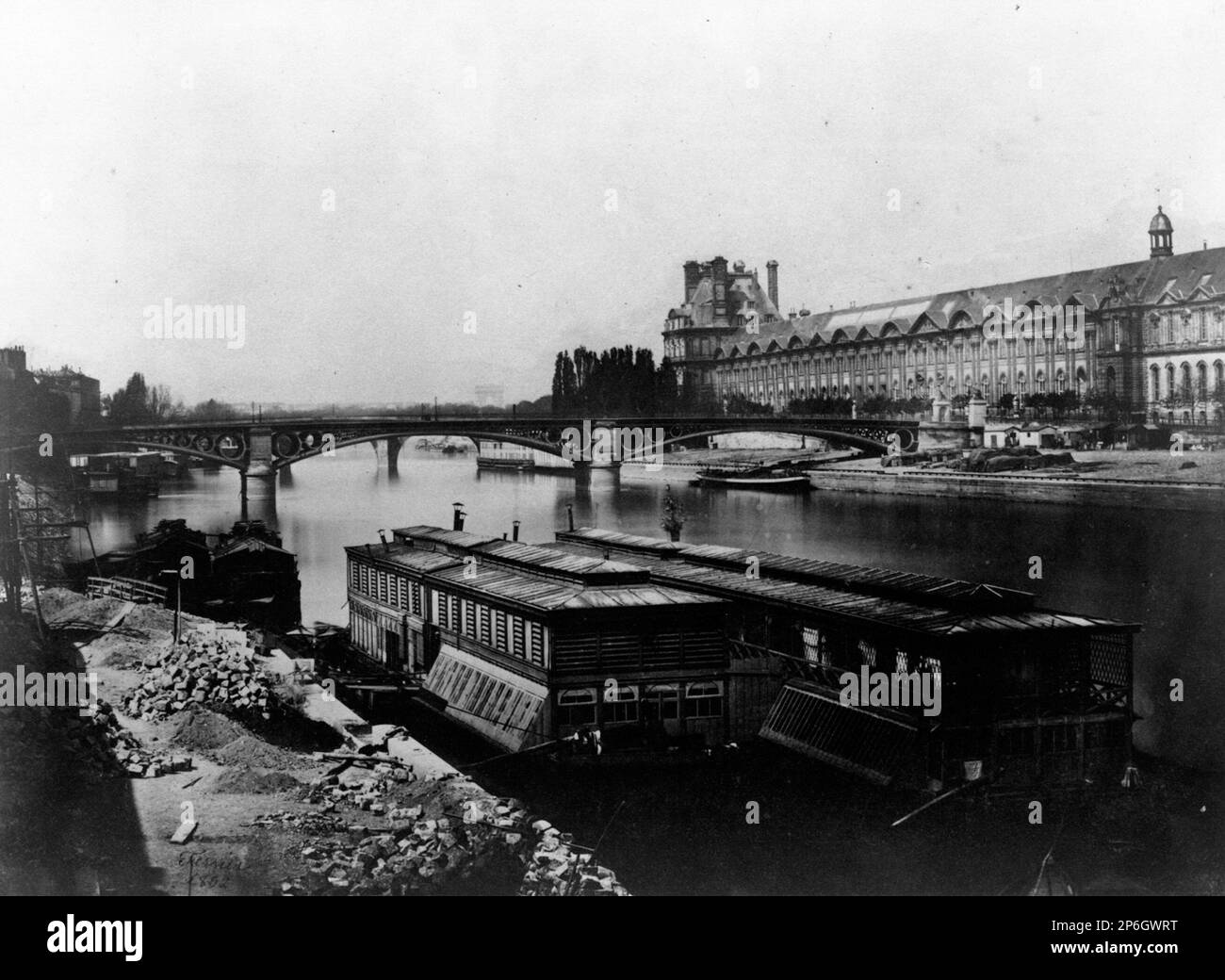 Claude Marie Ferrier, The Seine, Paris, 1852, salted paper print from ...
