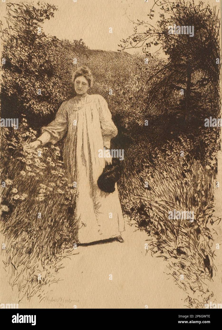 Hubert von Herkomer, Summer, 1891, etching on paper Stock Photo - Alamy