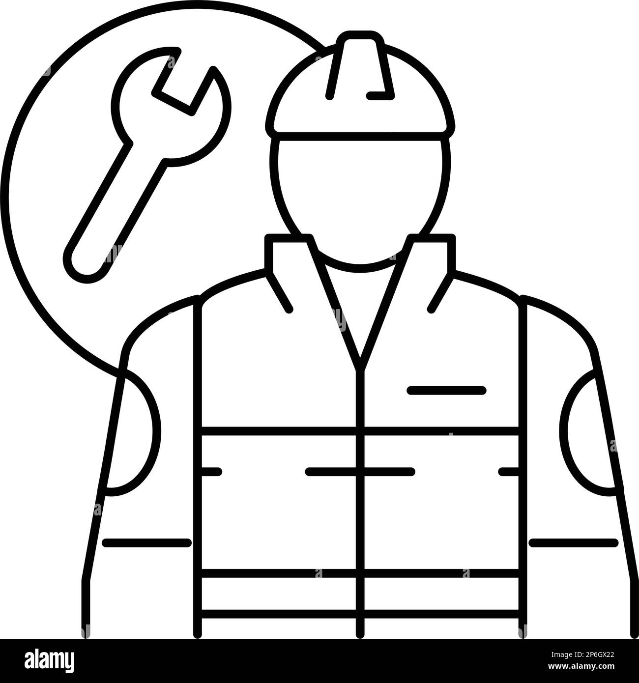 industrial engineer line icon vector illustration Stock Vector Image ...