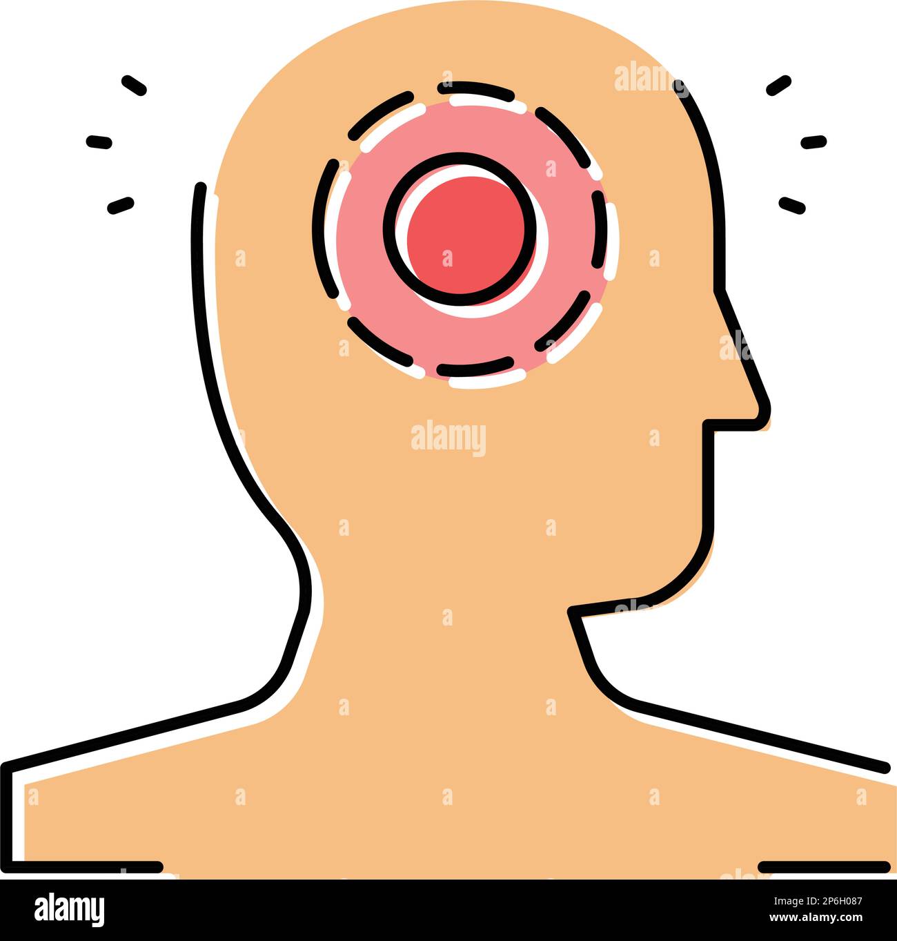 head pain body ache color icon vector illustration Stock Vector Image ...