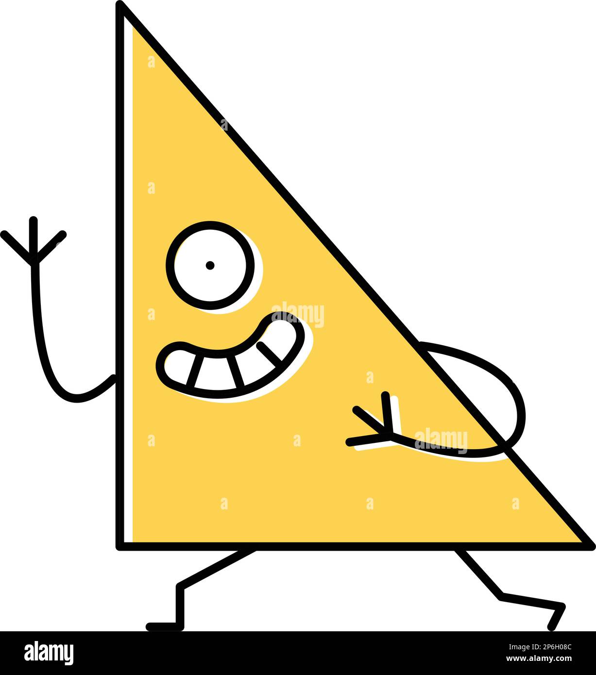 triangle geometric shape character color icon vector illustration Stock ...