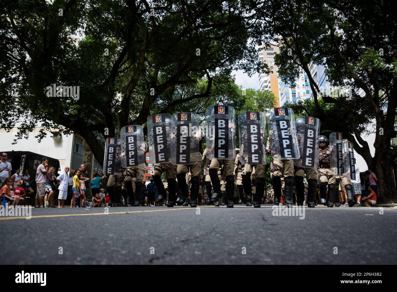 Salvador, Bahia, Brazil - September 07, 2016: BEPE soldiers with ...