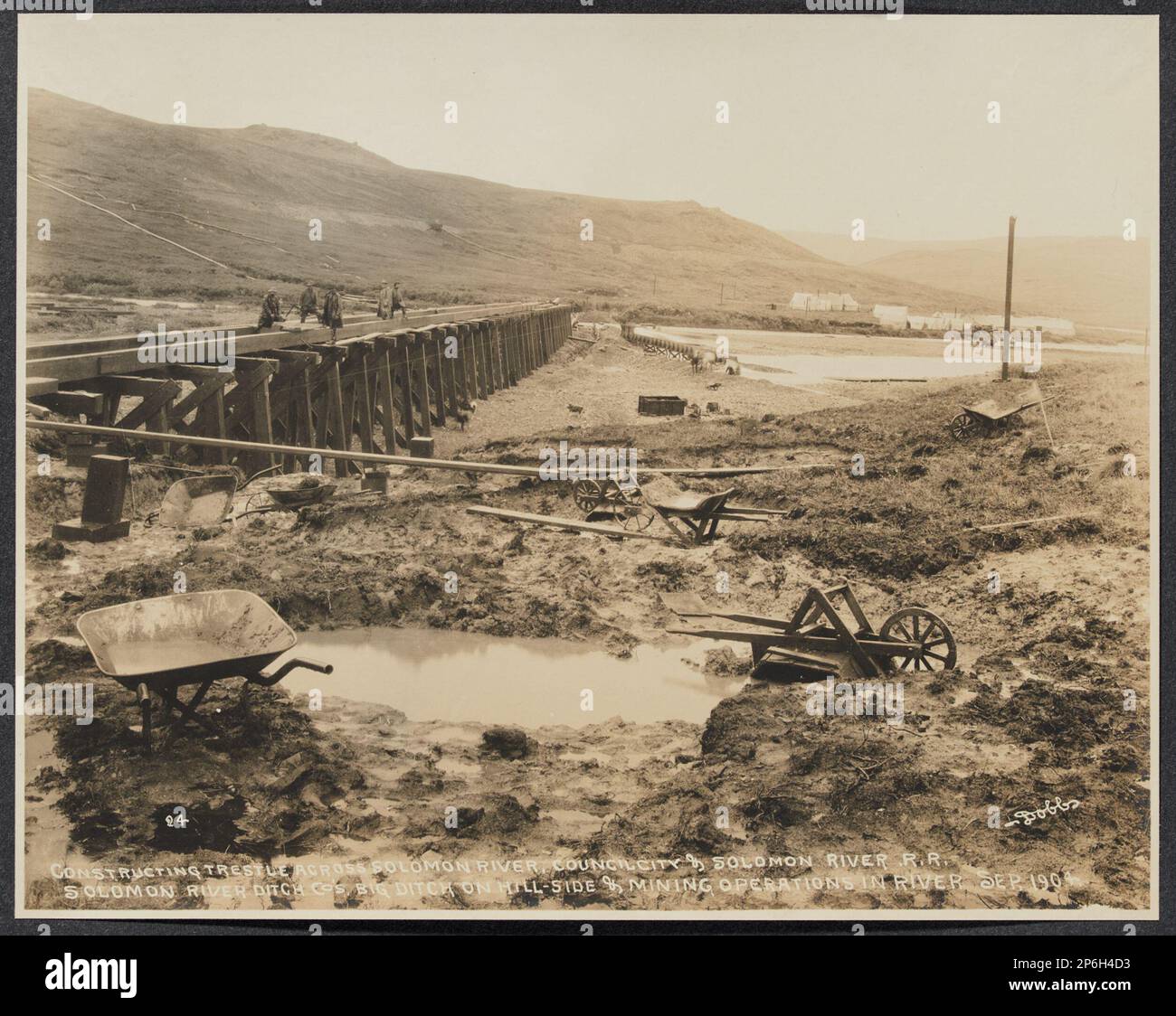 Beverly Bennett Dobbs, Constructing Trestle Across Solomon River ...
