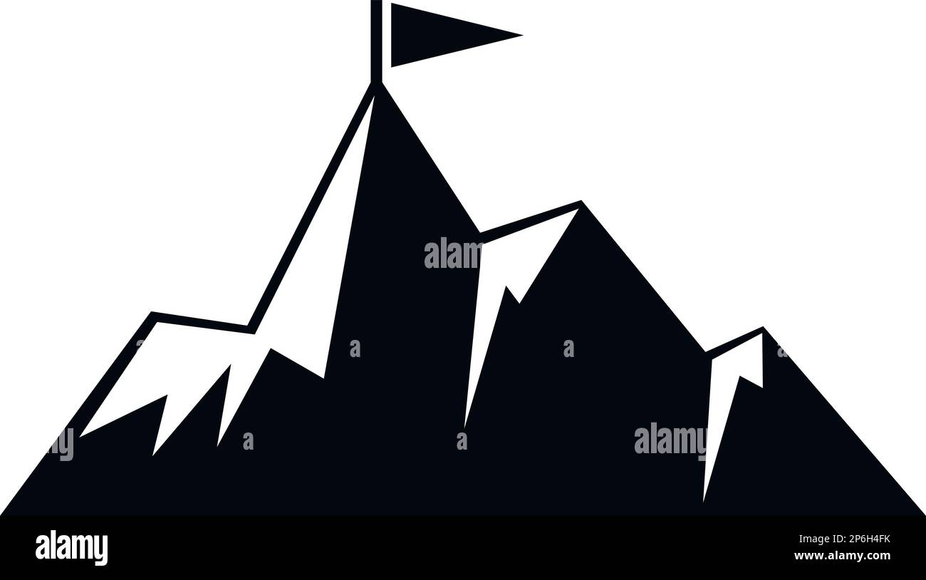 Mountain target icon simple vector. Social trust. Company team Stock ...