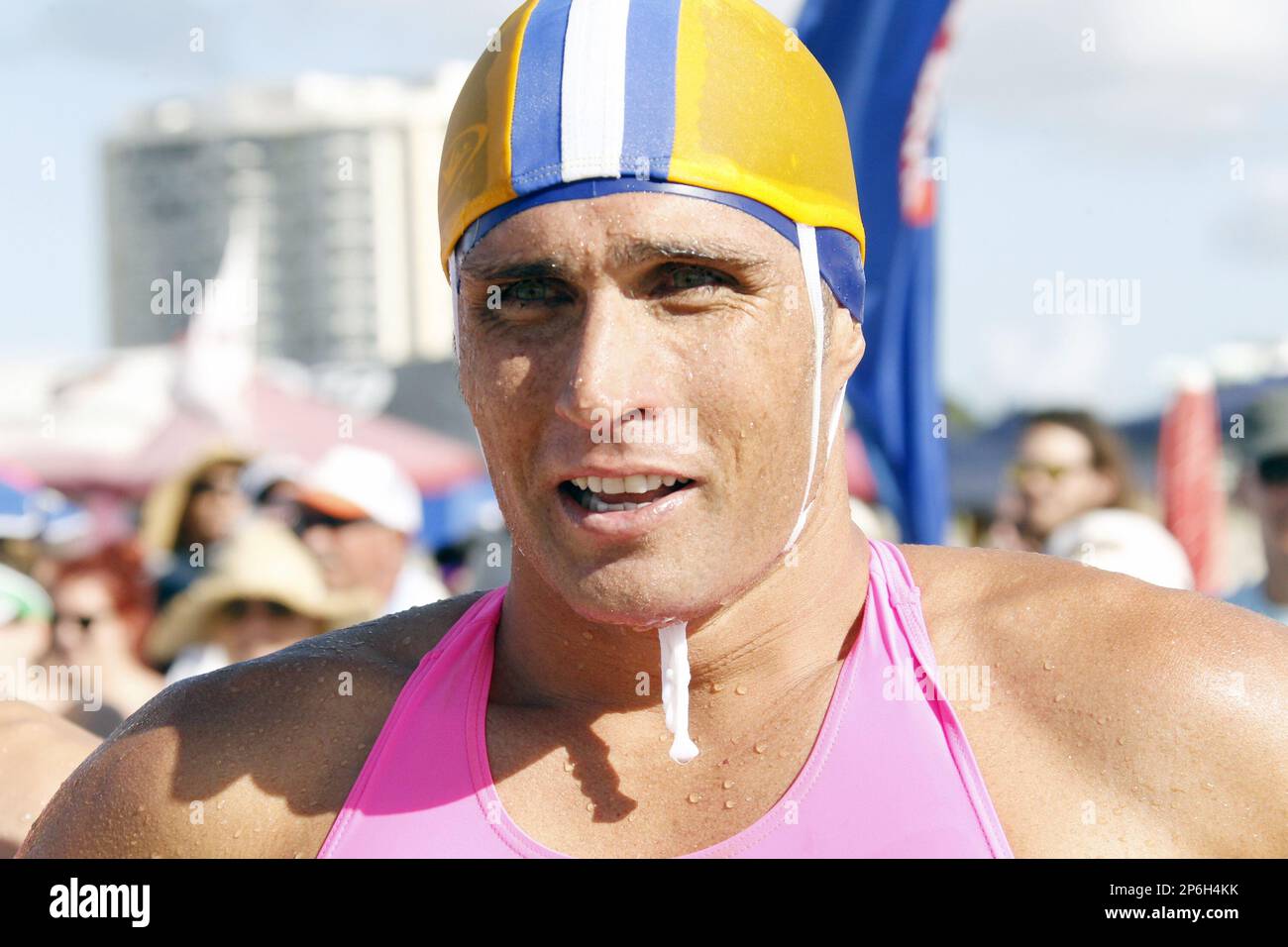 Ky Hurst, of Australia, wins the Men's Open Surf Swim final at the ...