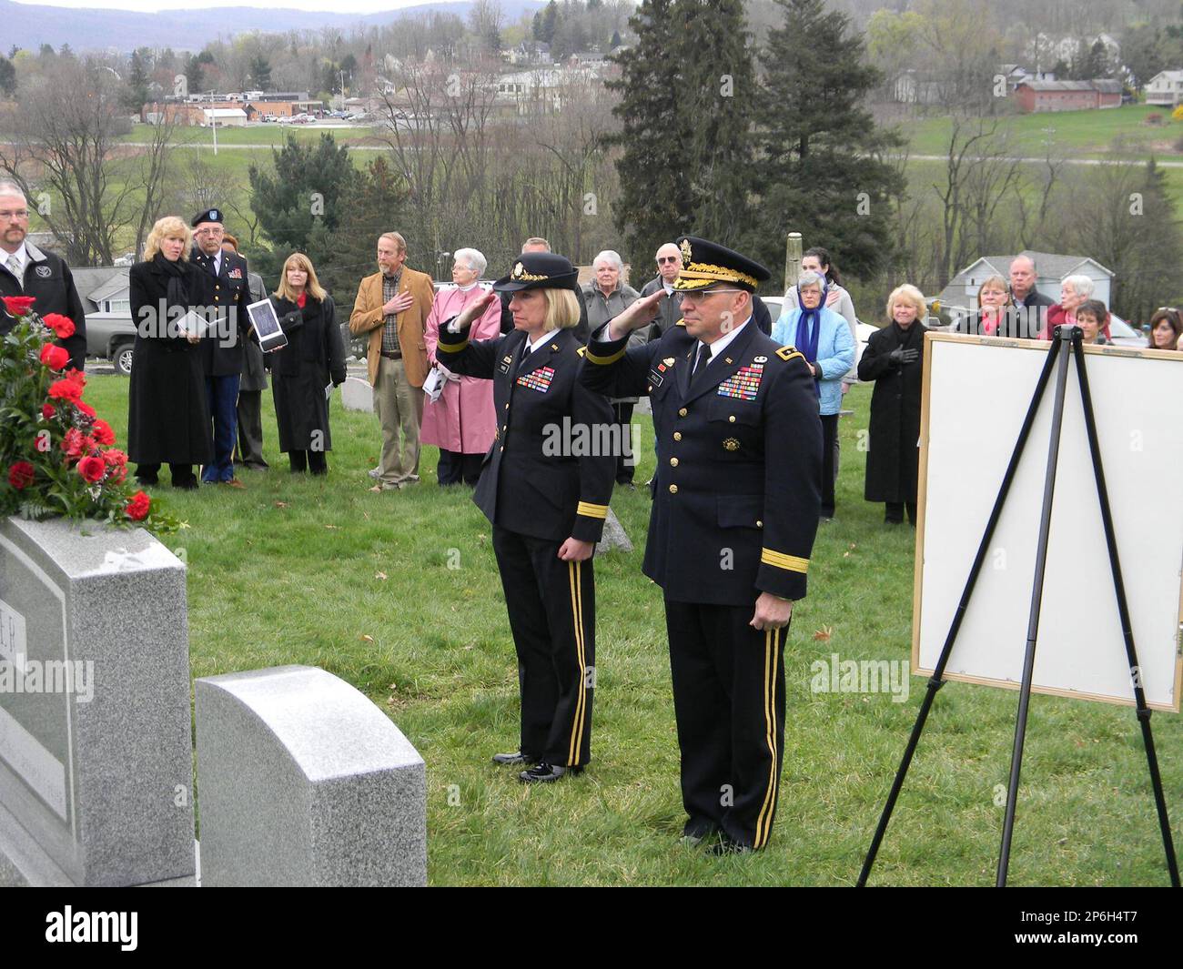 Leslie A. Purser and Leiutenant General Jack C. Stultz stand to ...