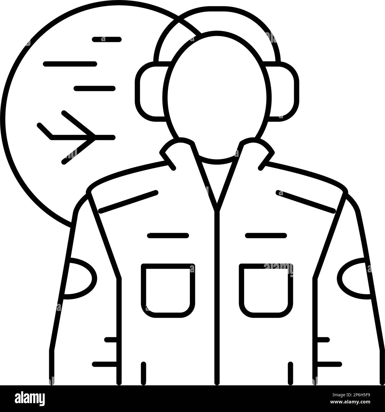 aeronautical engineer worker line icon vector illustration Stock Vector ...