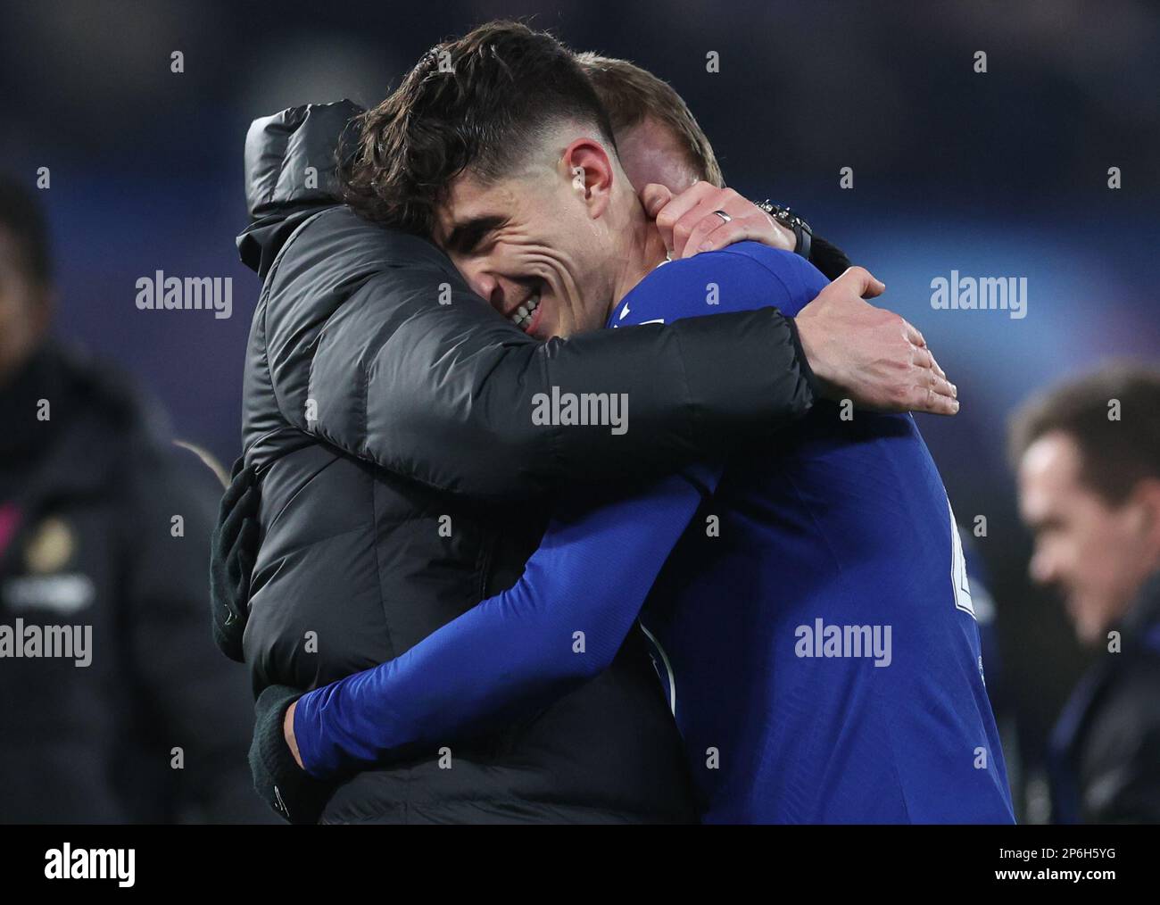 London, England, 7th March 2023. Graham Potter manager of Chelsea hugs ...