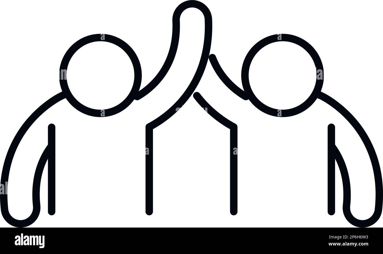 Trust group work icon outline vector. Social business. Mission team ...