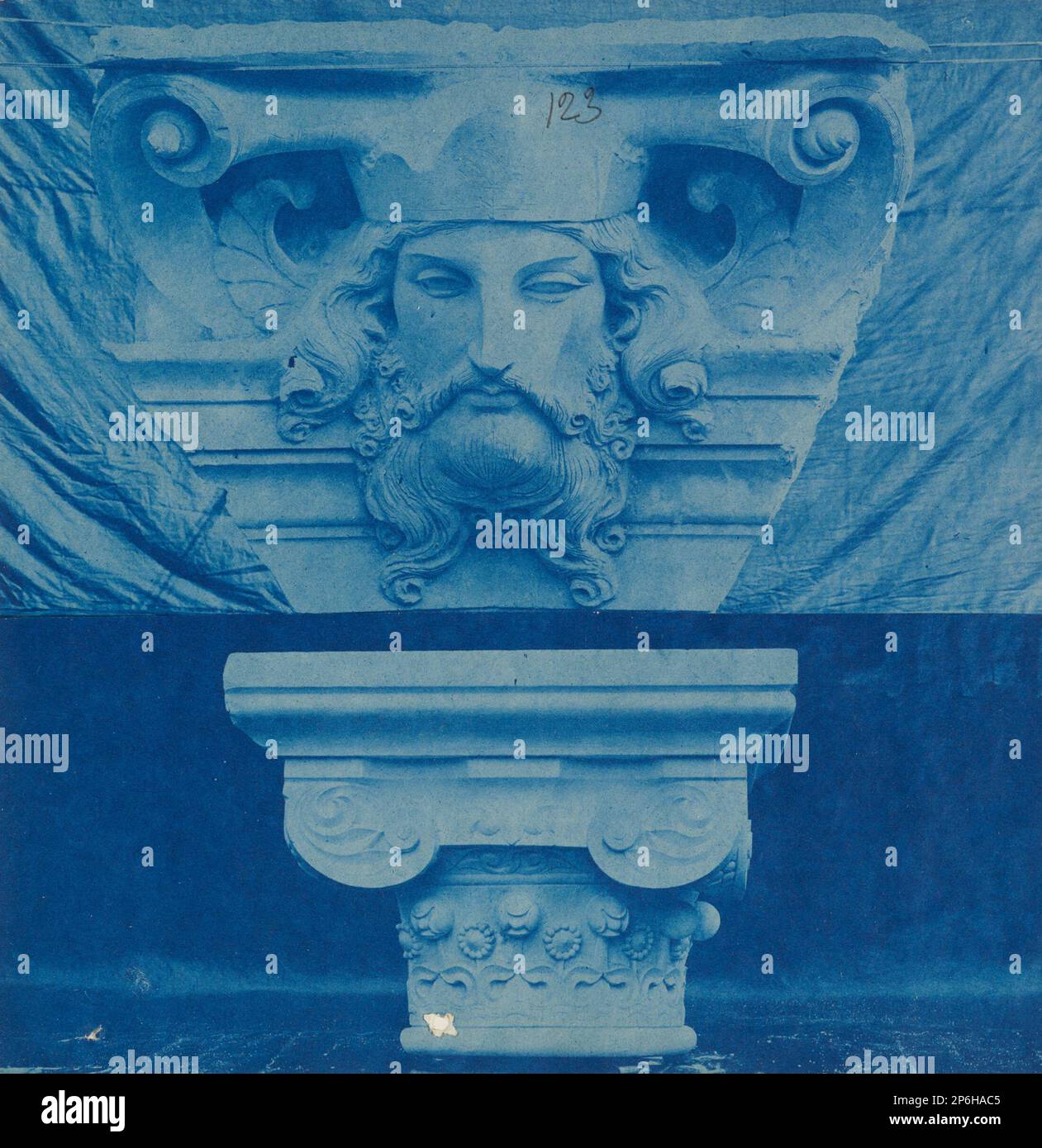 Adolphe Terris, Relief of Christ and Column Head, c. 1868, cyanotype ...