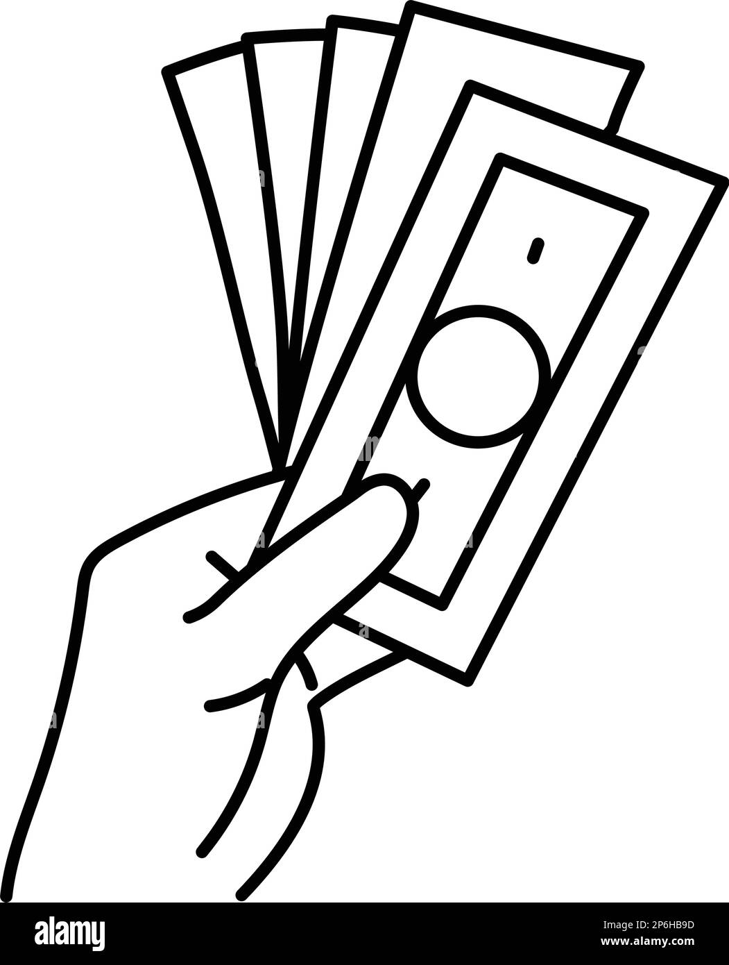 rich money hand line icon vector illustration Stock Vector Image & Art ...