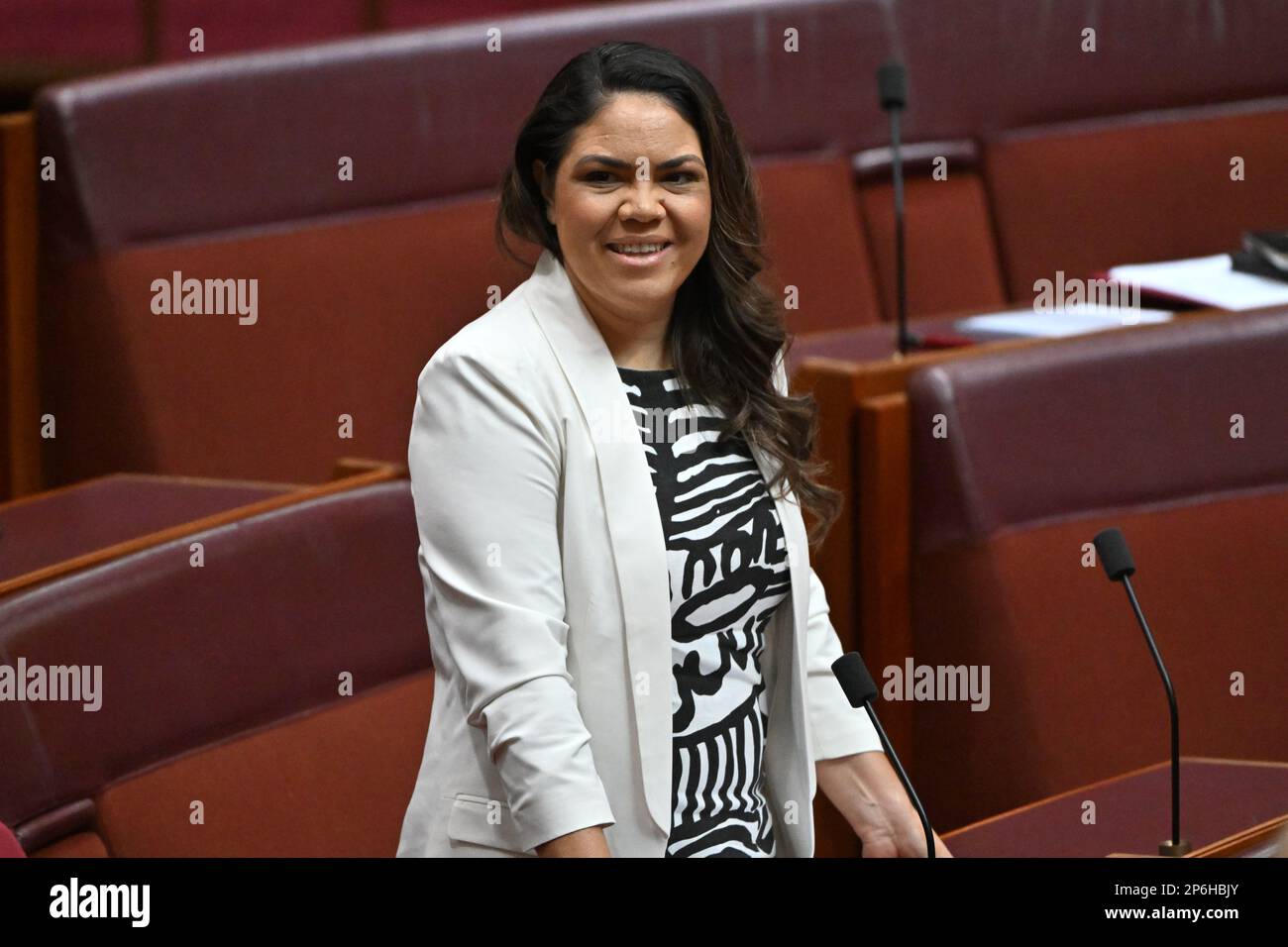Country Liberal Party senator Jacinta Nampijinpa Price in the Senate ...