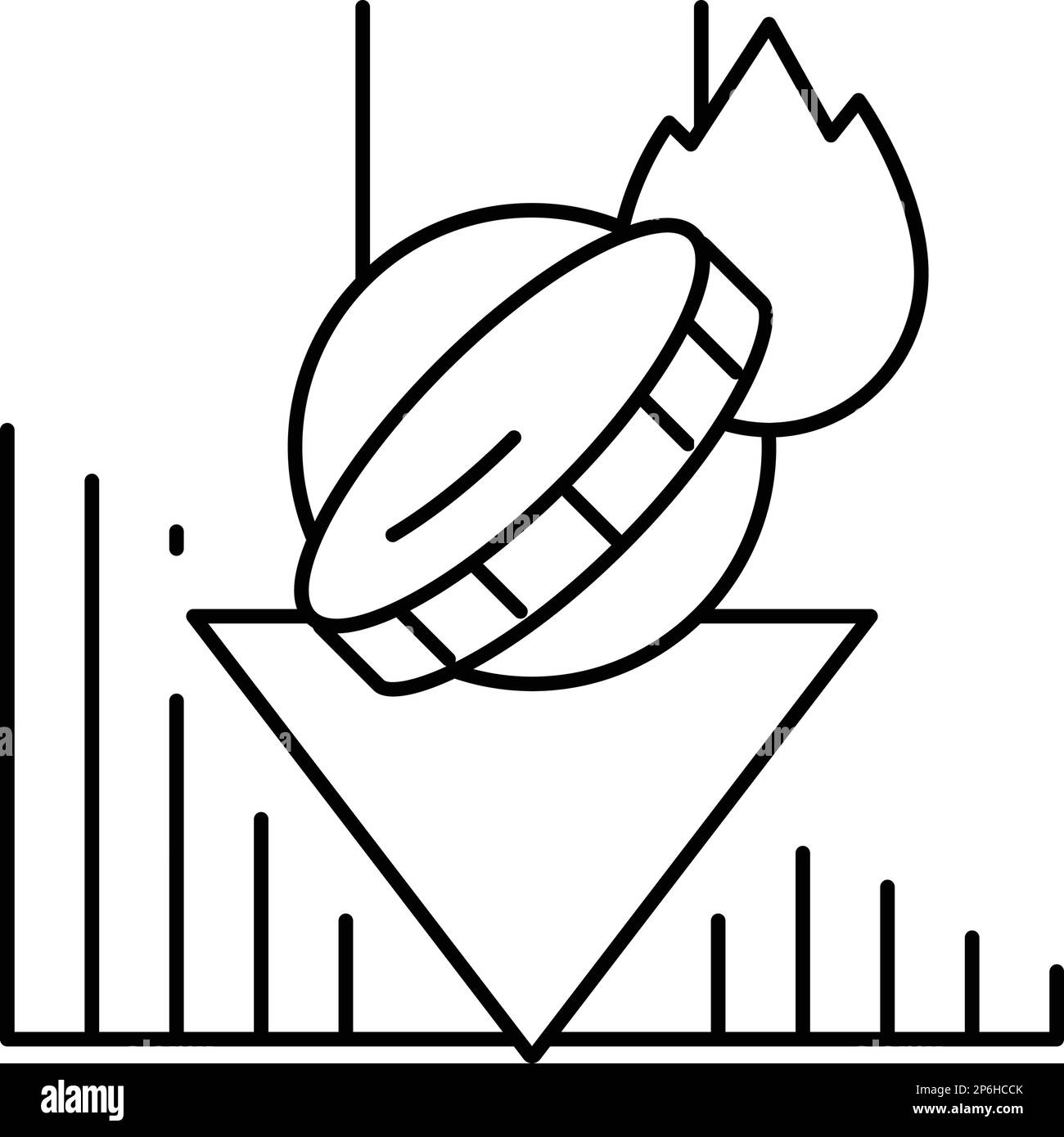 loss of revenue financial crisis line icon vector illustration Stock ...