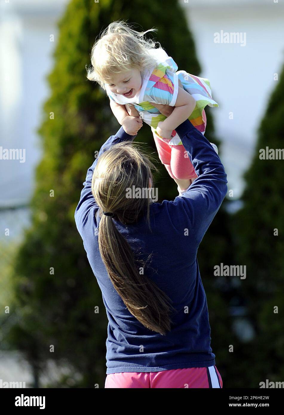Francesca Trottini holds up Talia Pizano while babysitting at the ...