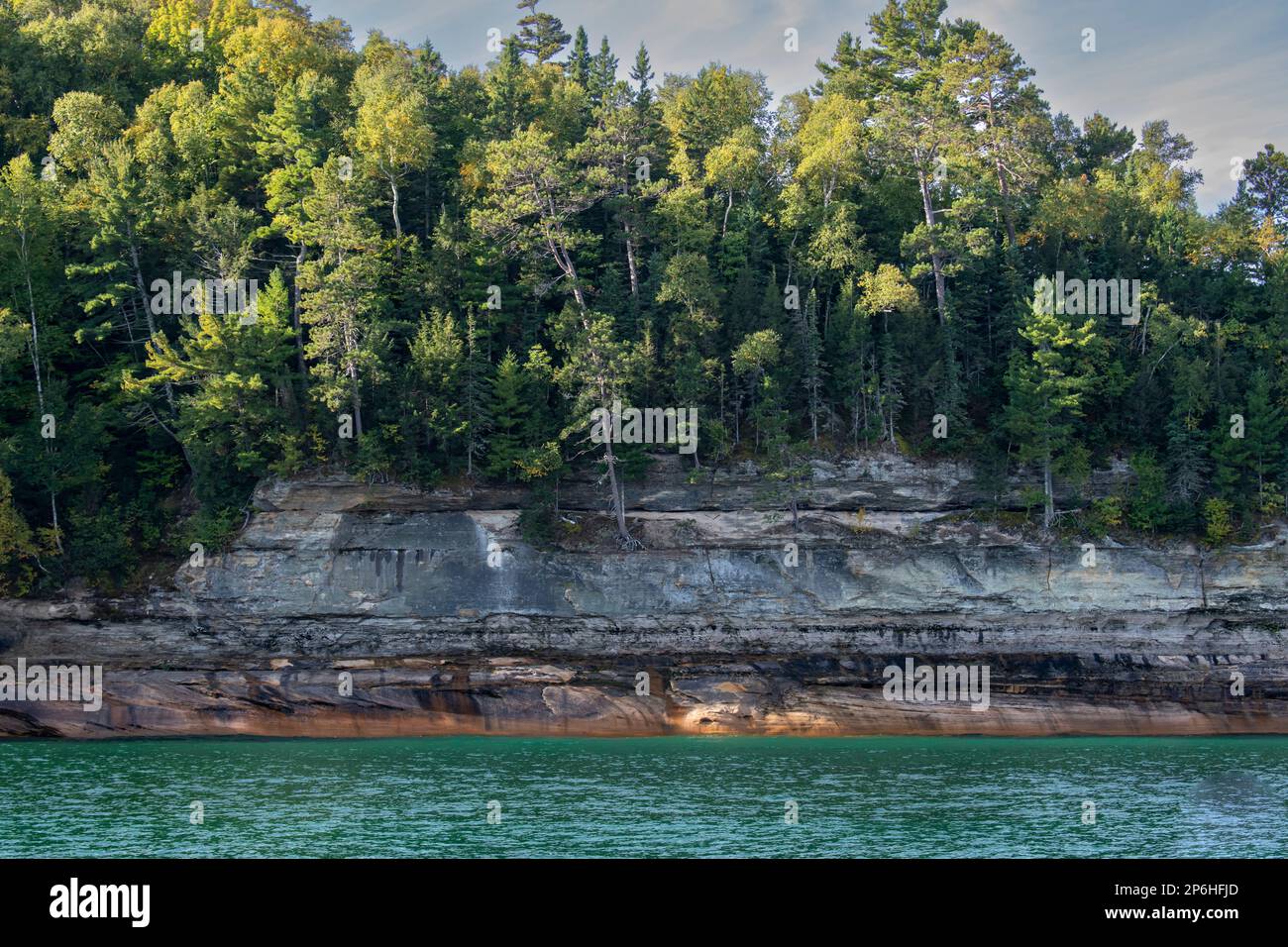 Munising, Michigan. Pictured Rocks National Lakeshore on Lake Superior ...