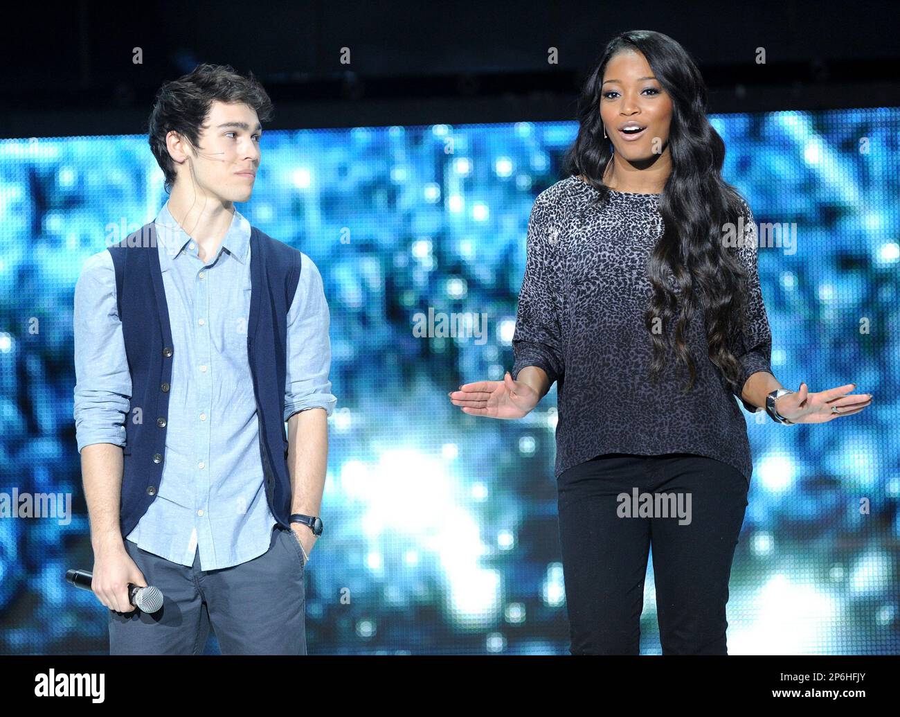 HOLLYWOOD, CA - MARCH 27: (L-R) Actors Max Schneider and Keke Palmer ...