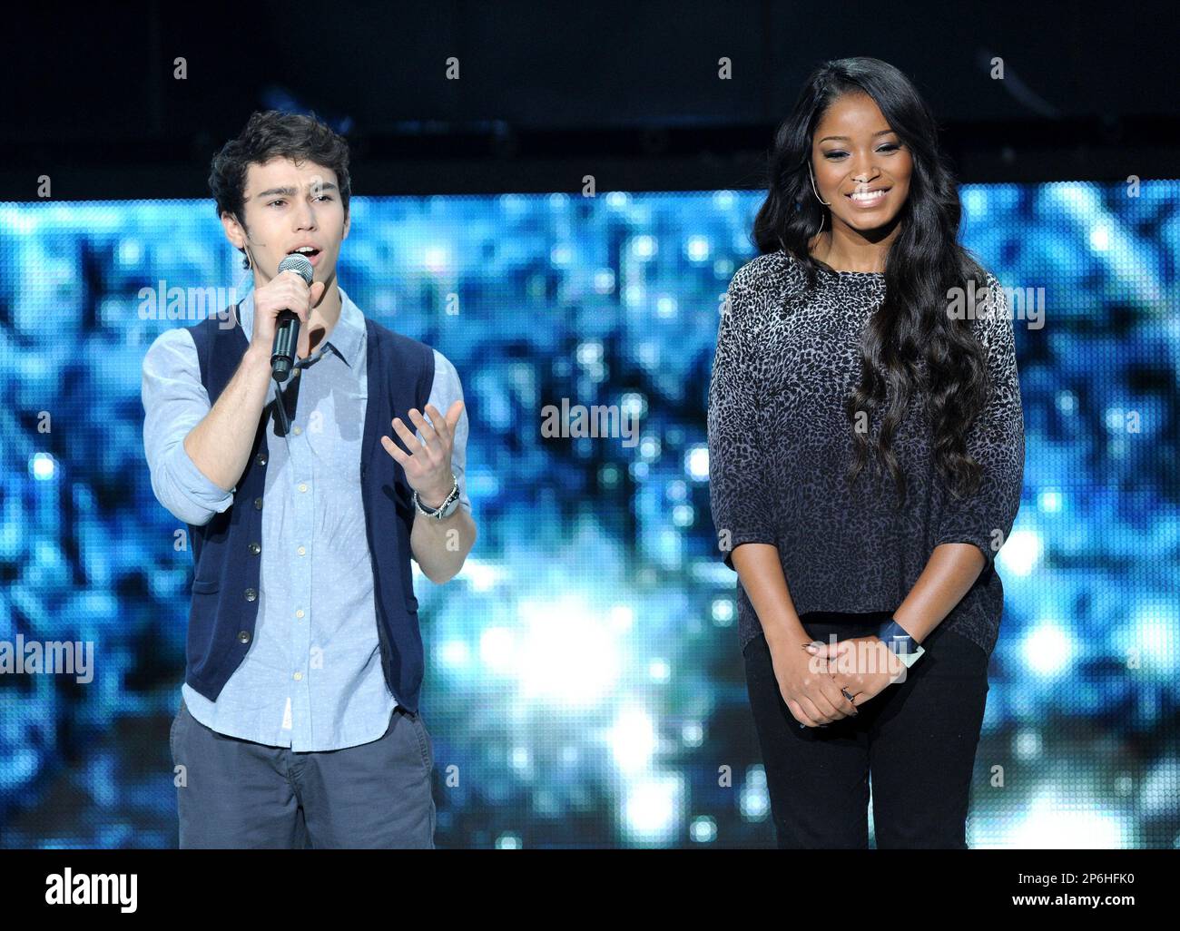 HOLLYWOOD, CA - MARCH 27: (L-R) Actors Max Schneider and Keke Palmer ...