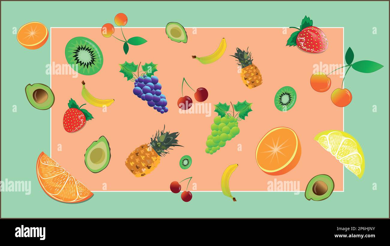 Backgrounds with different fruits and berries for any design and ...