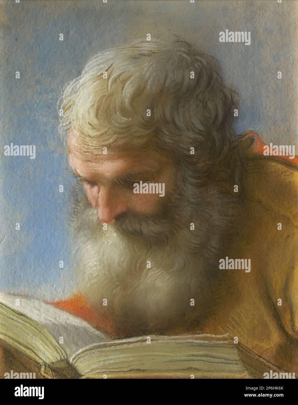 Benedetto Luti, Head of an Apostle Reading, 1712, pastel on paper Stock ...