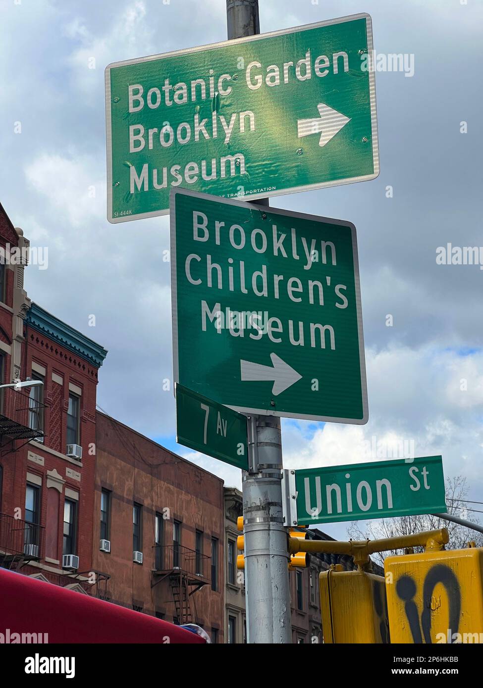 Street signs leading to cultural and educational institutions in ...