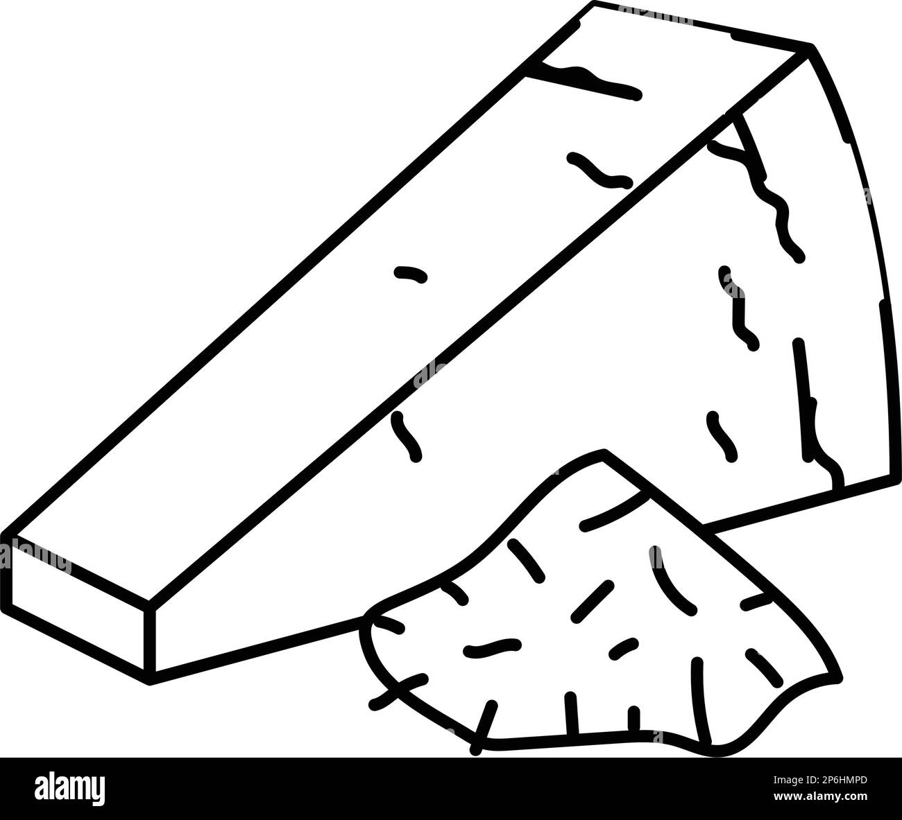 parmesan cheese food slice line icon vector illustration Stock Vector ...