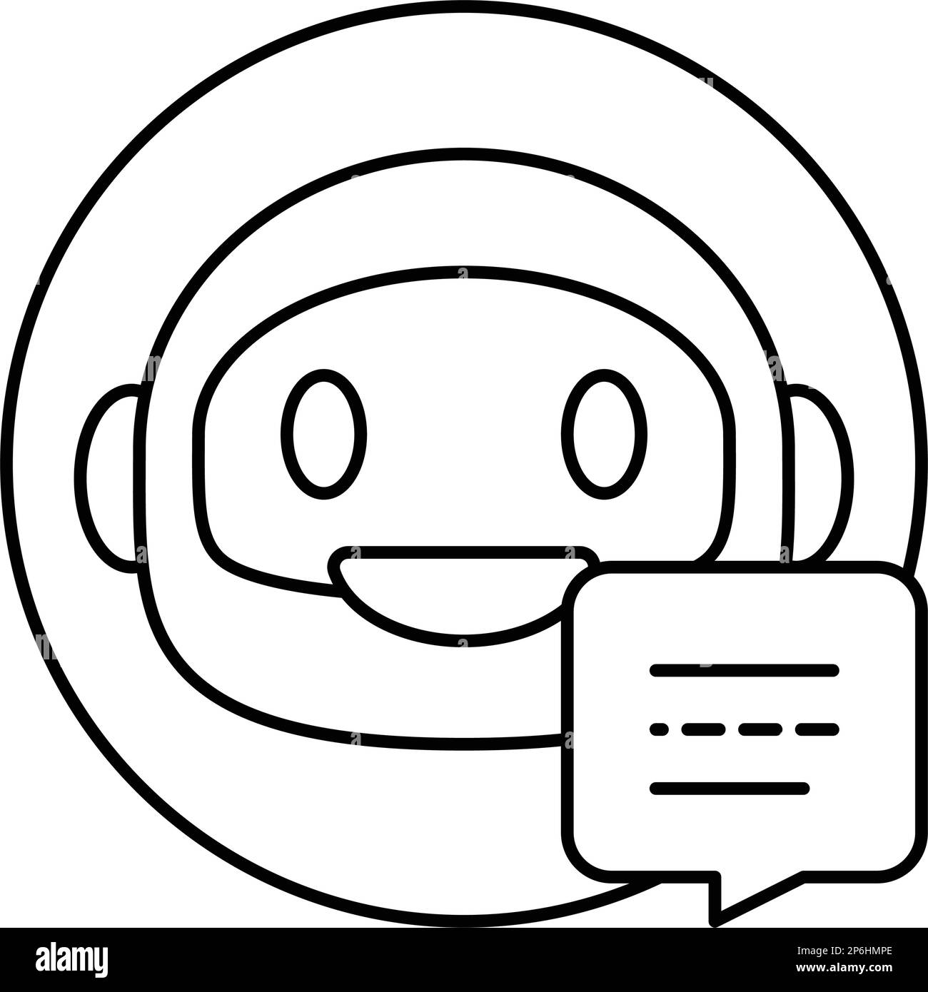 robot chat bot line icon vector illustration Stock Vector Image & Art ...