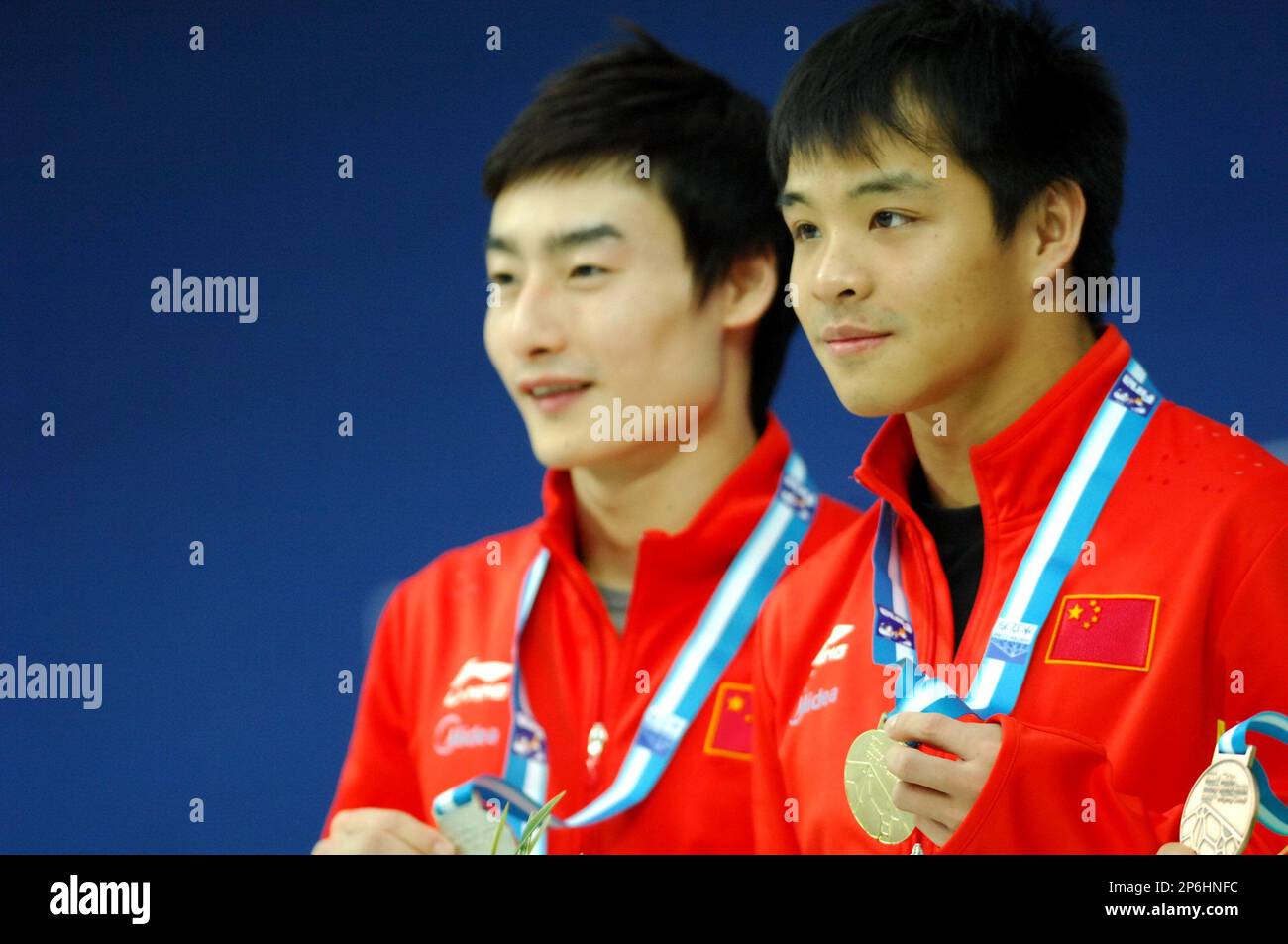Mar 23, 2012; Beijing, CHINA; He Chong (R) and Qing Kai of China ...
