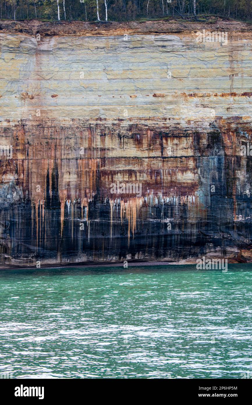 Munising, Michigan. Pictured Rocks National Lakeshore on Lake Superior ...