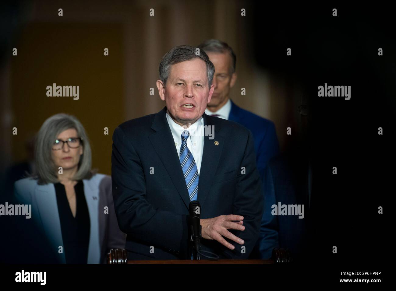 United States Senator Steve Daines (Republican of Montana) offers ...