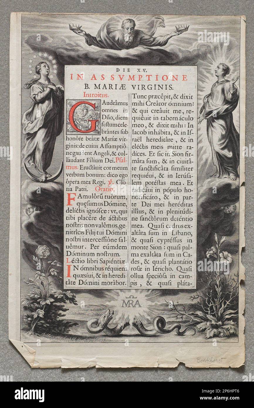 Jan Boeckhorst, In Assumptione B. Mariae Virginis, c. 1650s, engraving ...