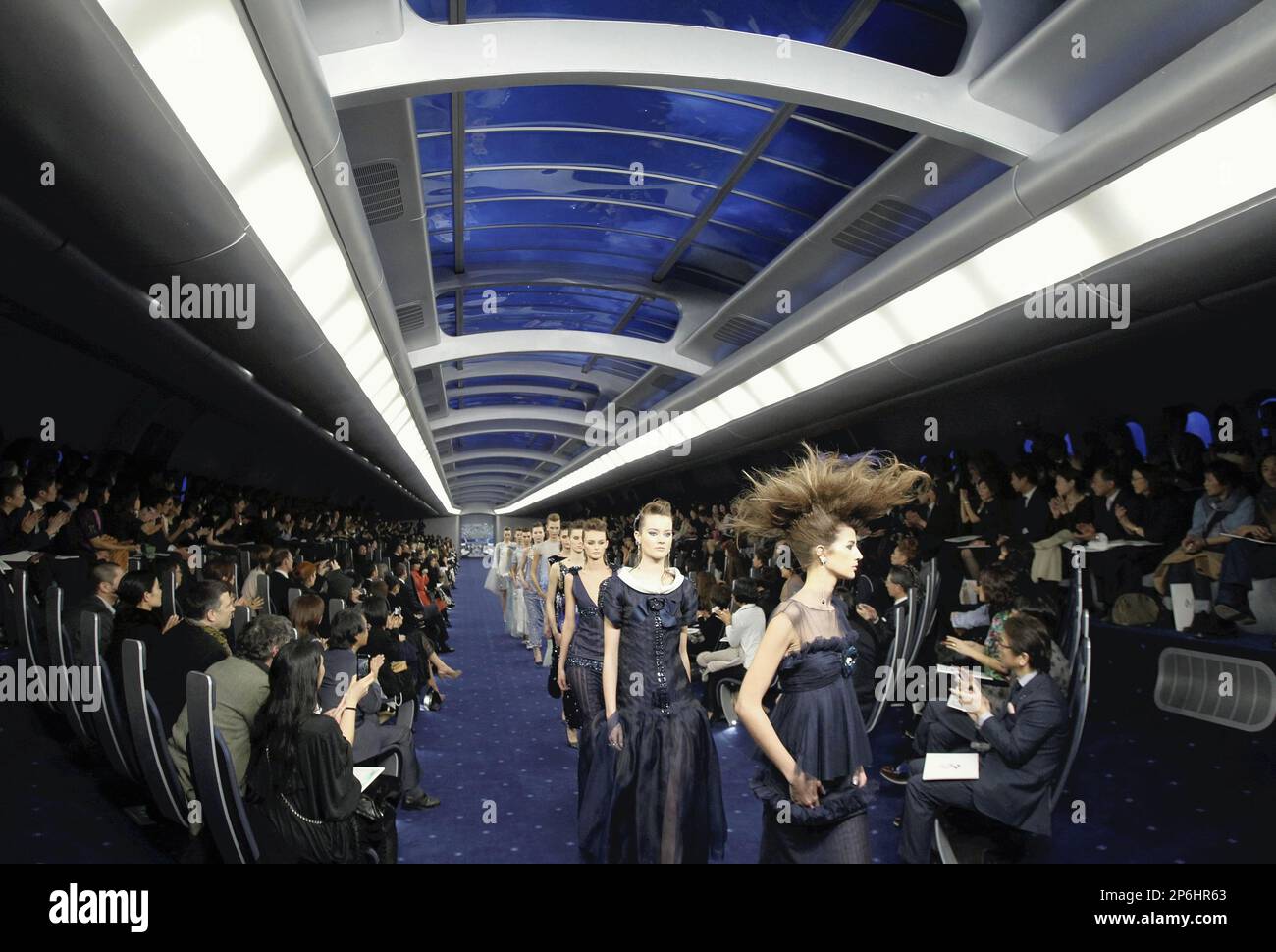 Models perform a creation of Chanel Culture show at an improvised ...
