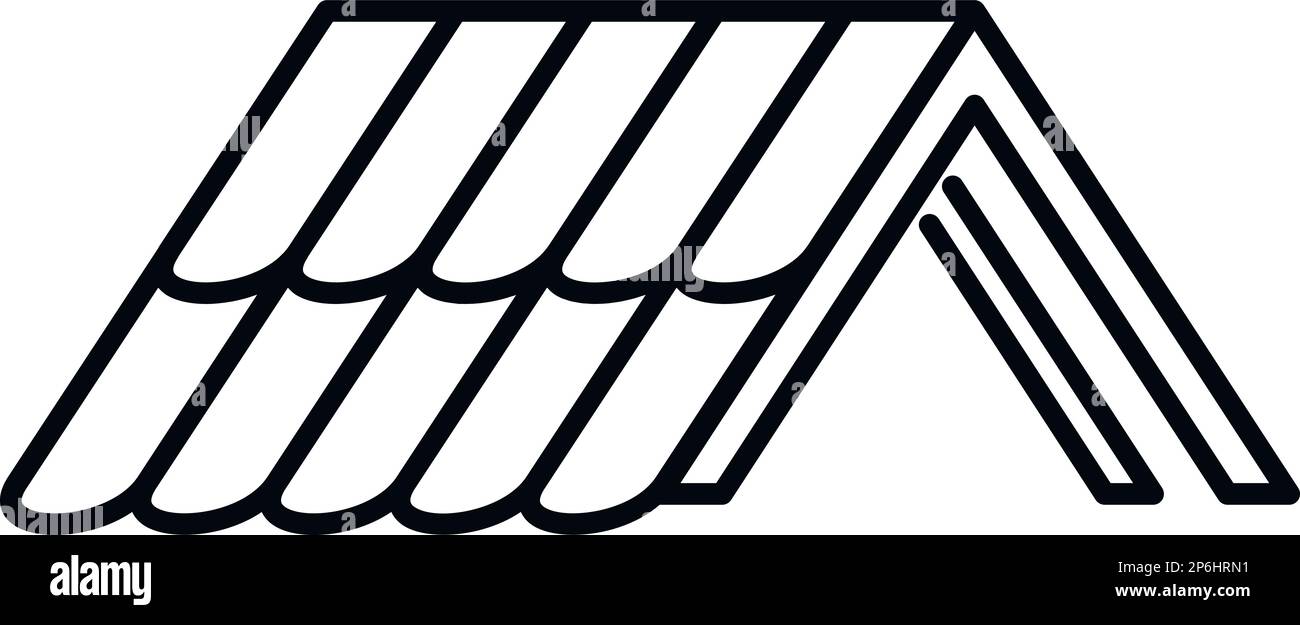 Architecture roof icon outline vector. House repair. Roofer metal Stock ...