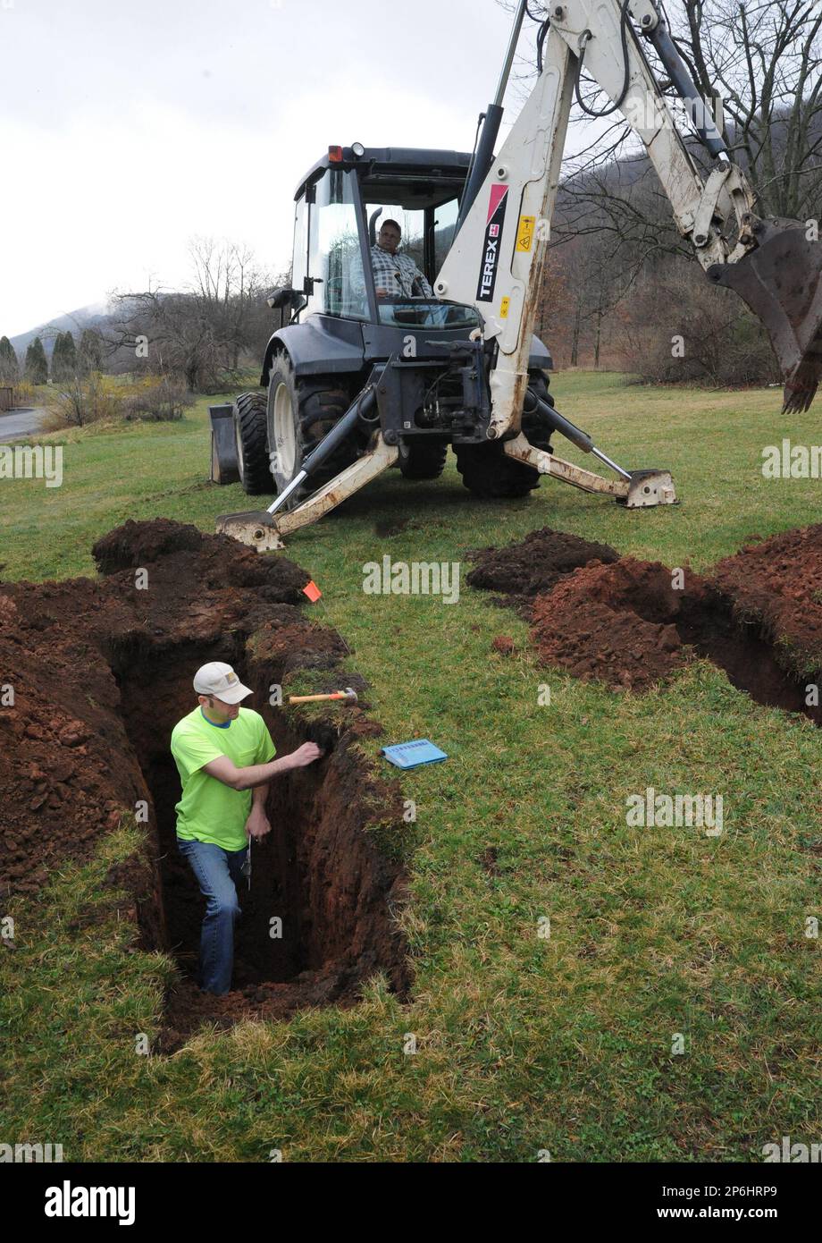 Three test holes were dug Tuesday March 20to check the soil conditions ...