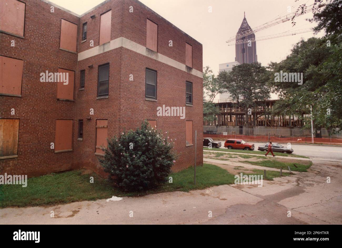Boarded-up public housing complex Techwood Homes awaiting renovation in ...