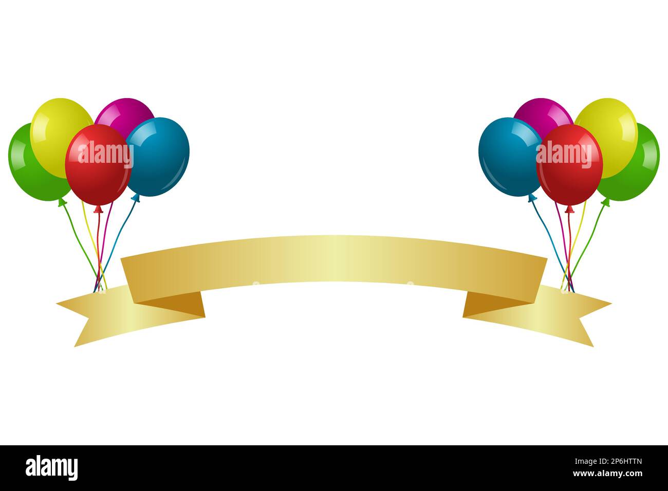 Happy birthday background with set of colorful balloons. Festive gold ...