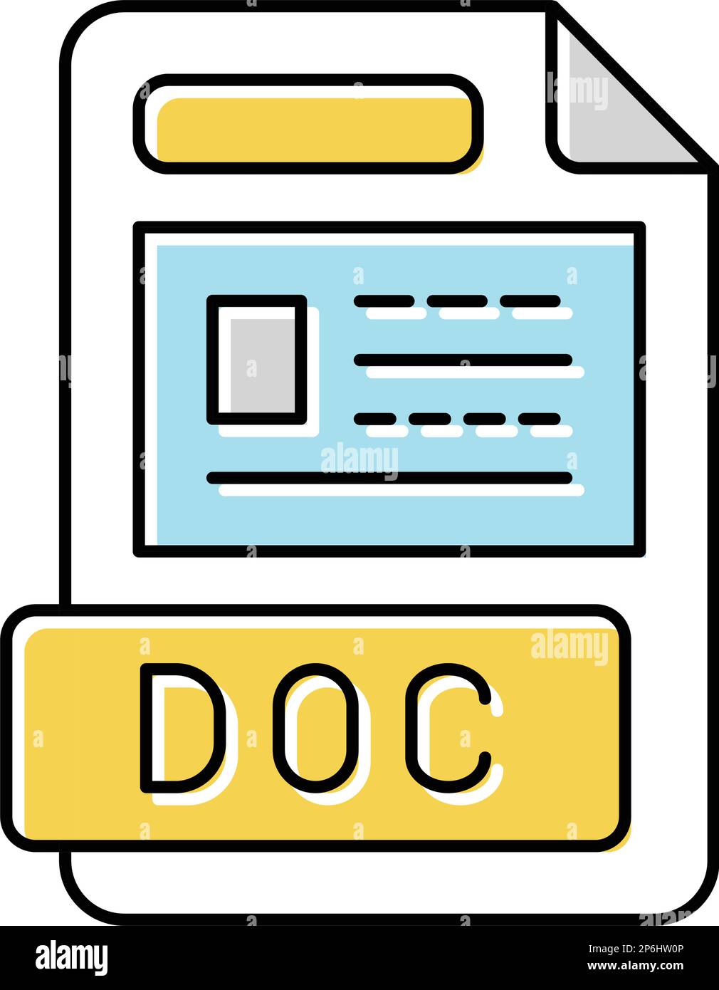 Doc File Format Document Color Icon Vector Illustration Stock Vector