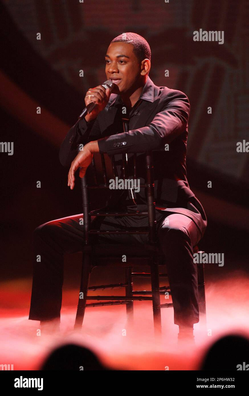 HOLLYWOOD, CA - MARCH 21: Contestant Joshua Ledet performs onstage at ...