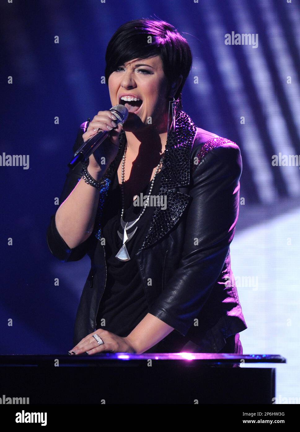 HOLLYWOOD, CA - MARCH 21: Contestant Erika Van Pelt performs onstage at ...