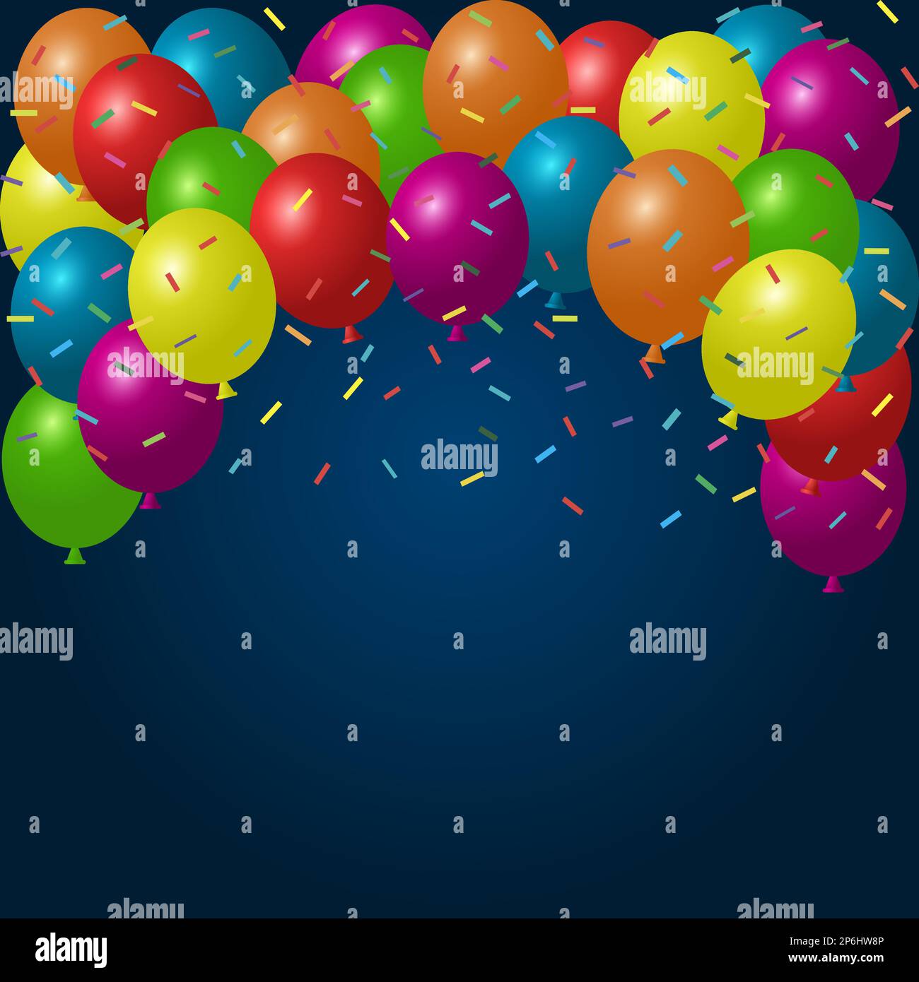 Colorful holiday background with balloons and confetti Stock Vector ...