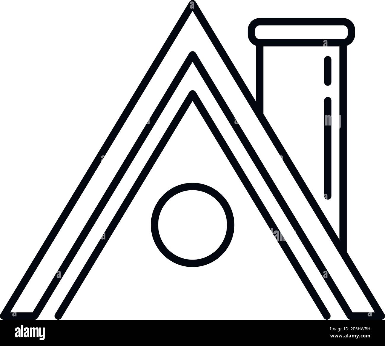 Steel roof icon outline vector. House construction. Stone work Stock ...