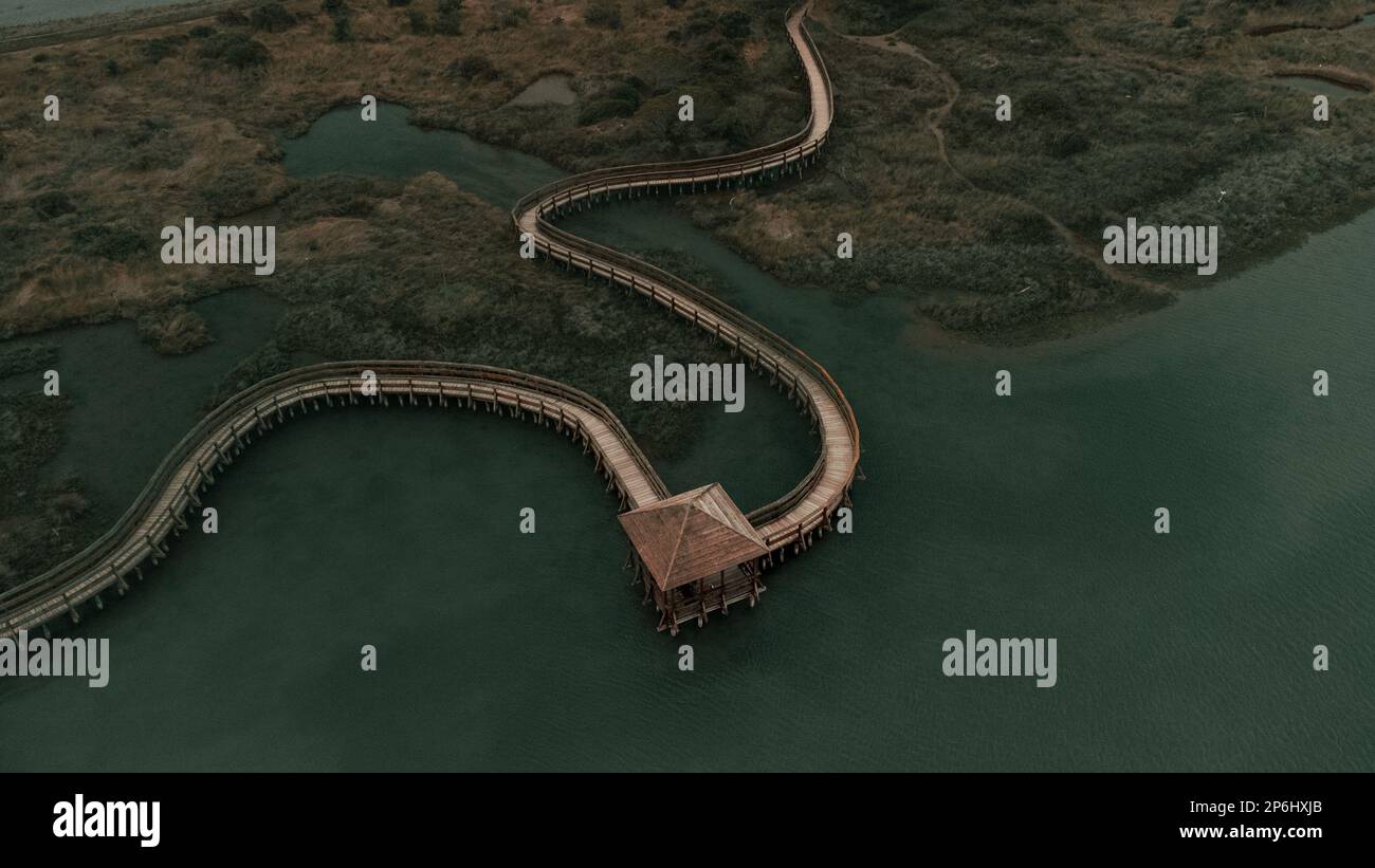Aerial view of Porto Caleri Botanical Garden Stock Photo - Alamy