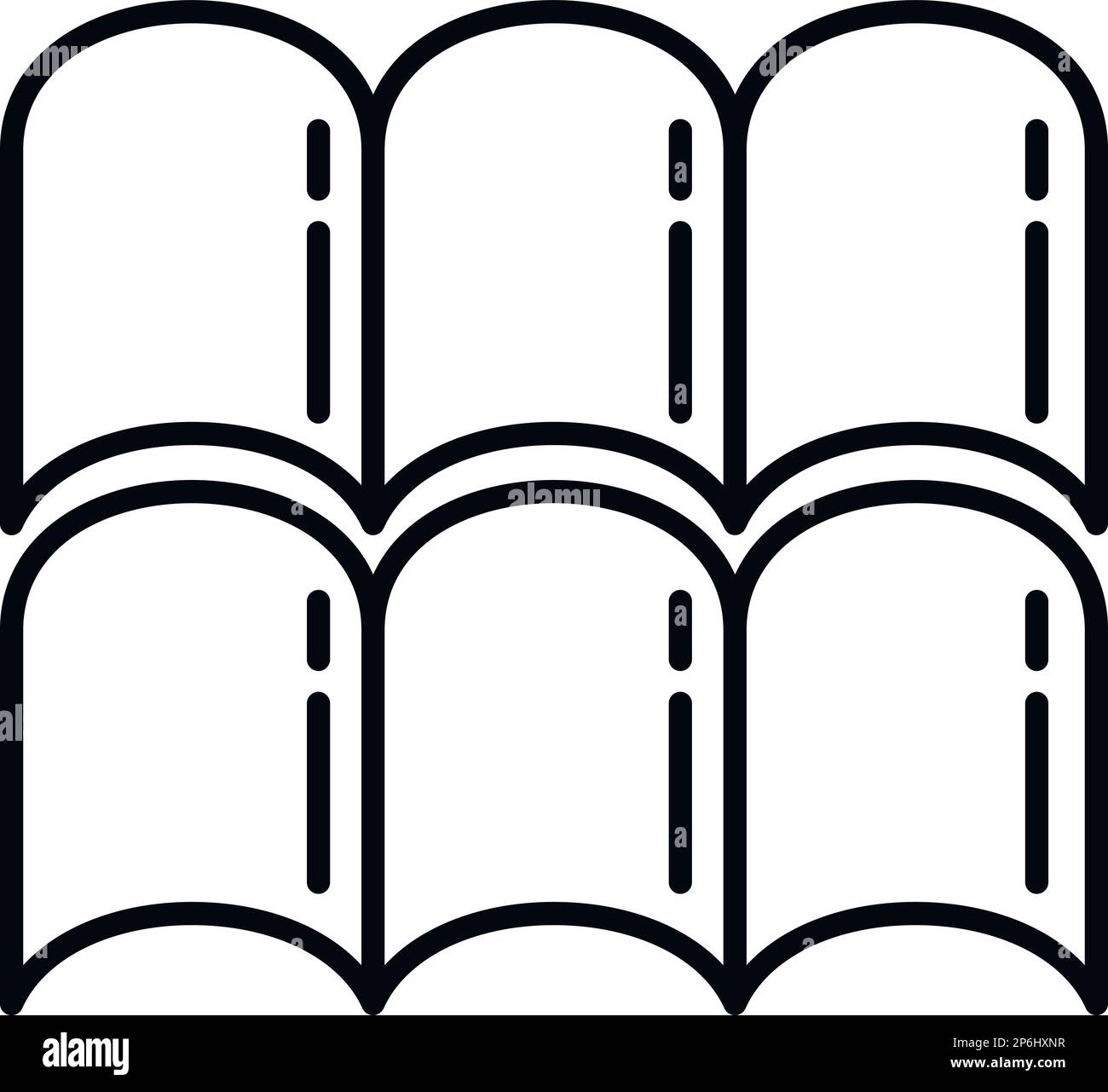 Tile roof icon outline vector. House construction. Cover shape Stock ...