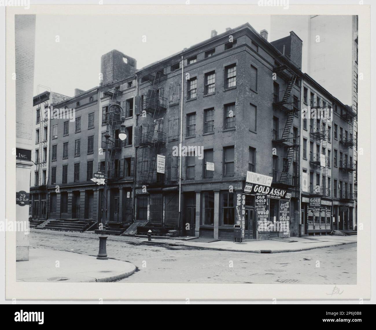 Berenice Abbott, Brick Buildings with Granite Trim, Southwest Corner of ...