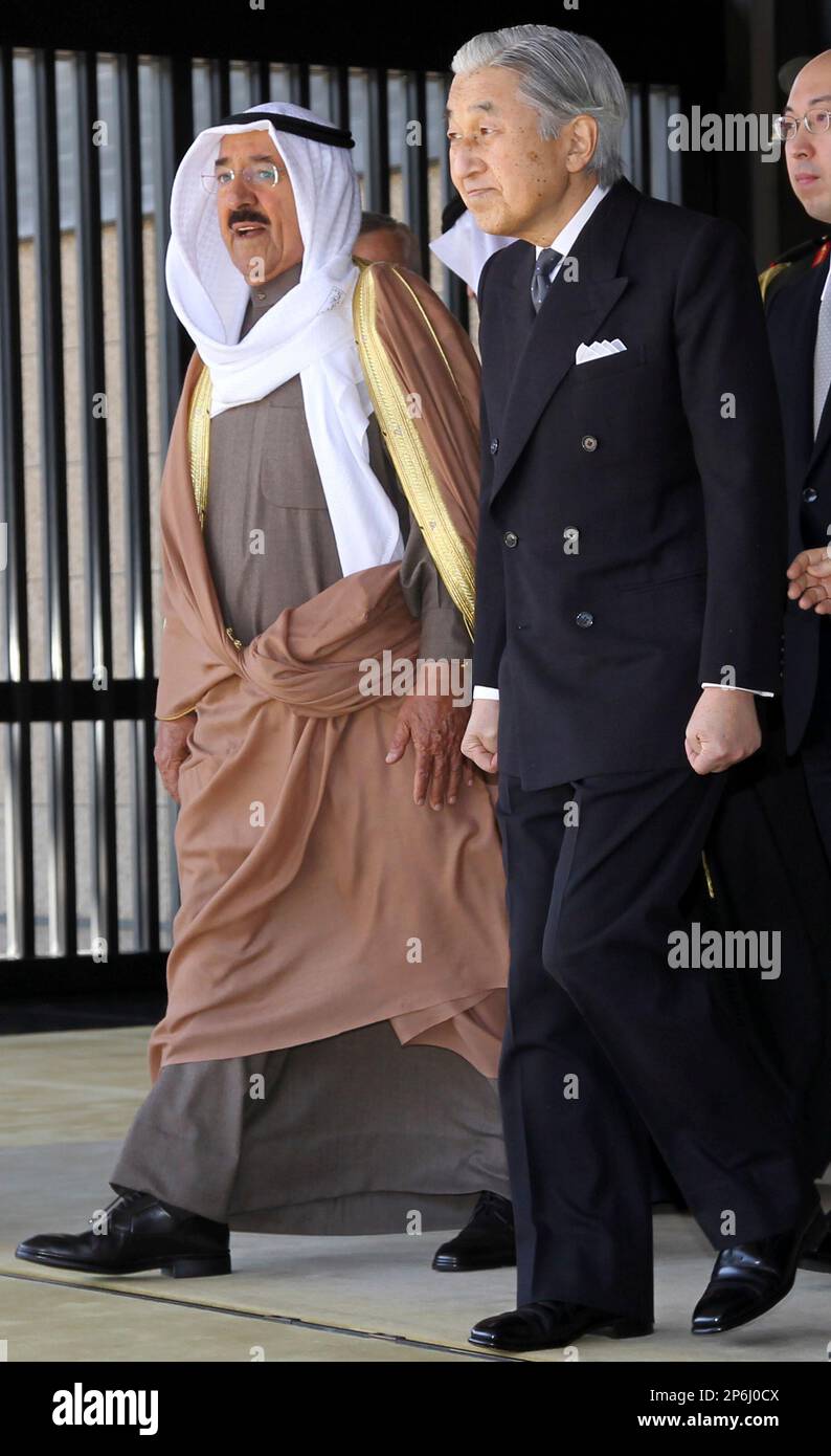 The Amir of Kuwait Sheikh Sabah Al-Ahmed Al-Jaber Al-Sabah, left, is ...