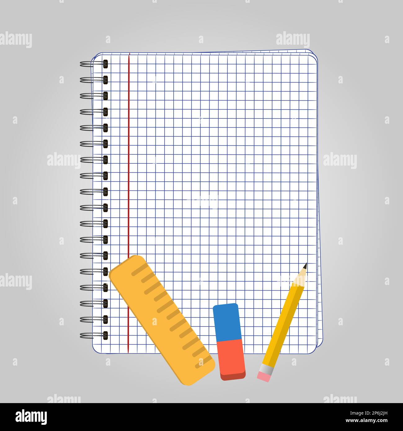 Vector template of spiral math notebook. Vector illustration Stock ...