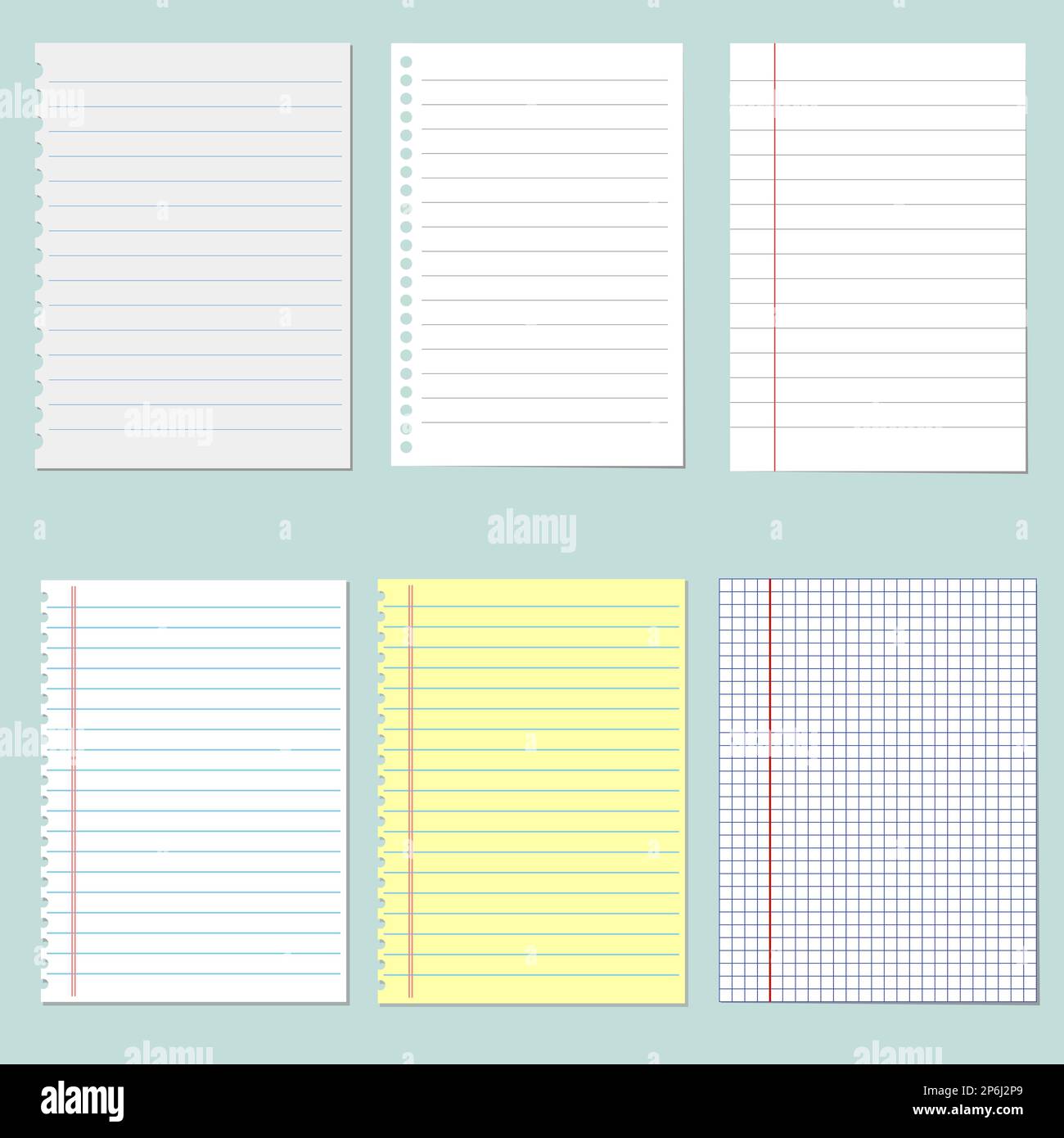 Set of different notebook paper vector Stock Vector Image & Art - Alamy